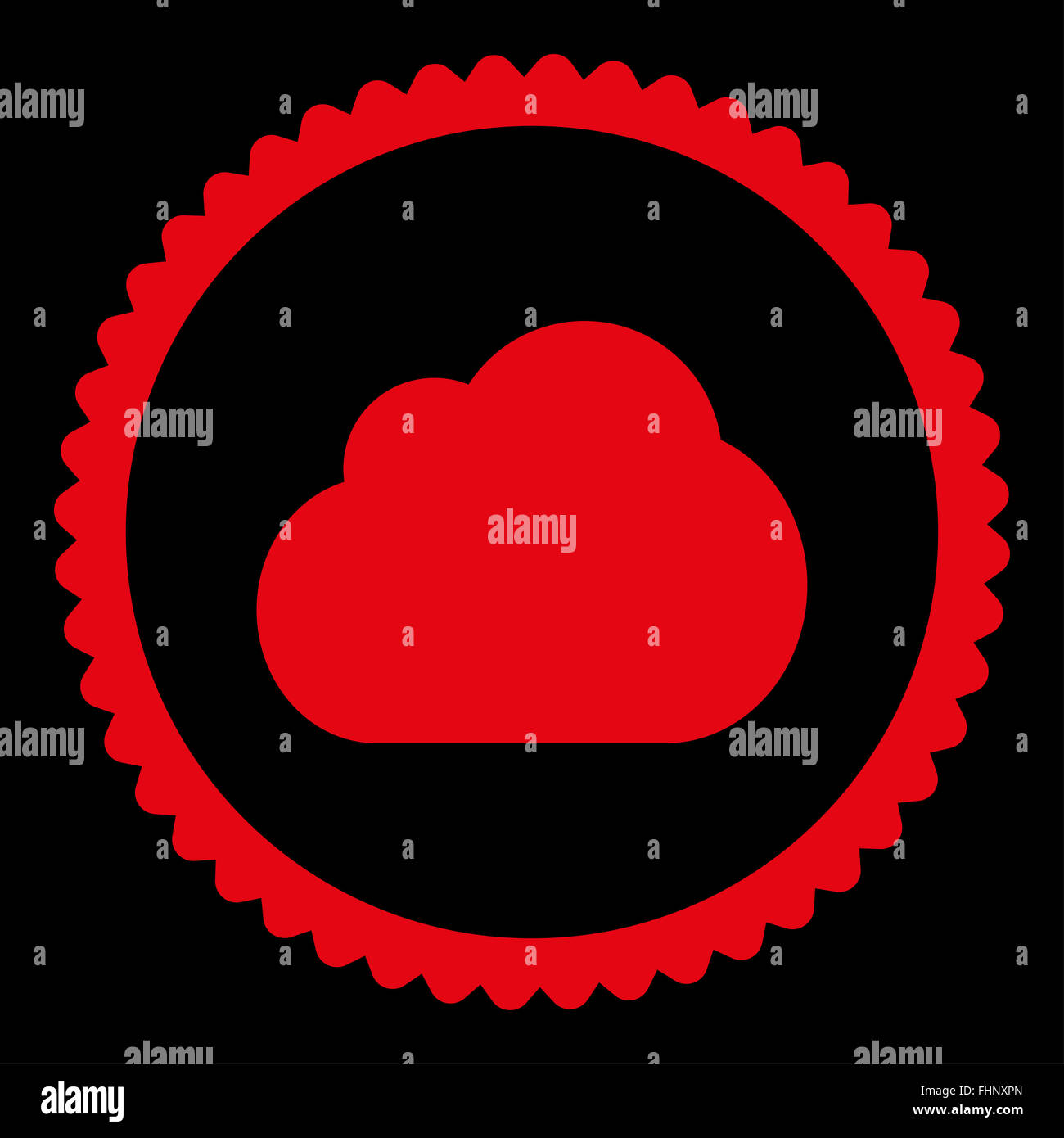 Cloud flat red color round stamp icon Stock Photo - Alamy