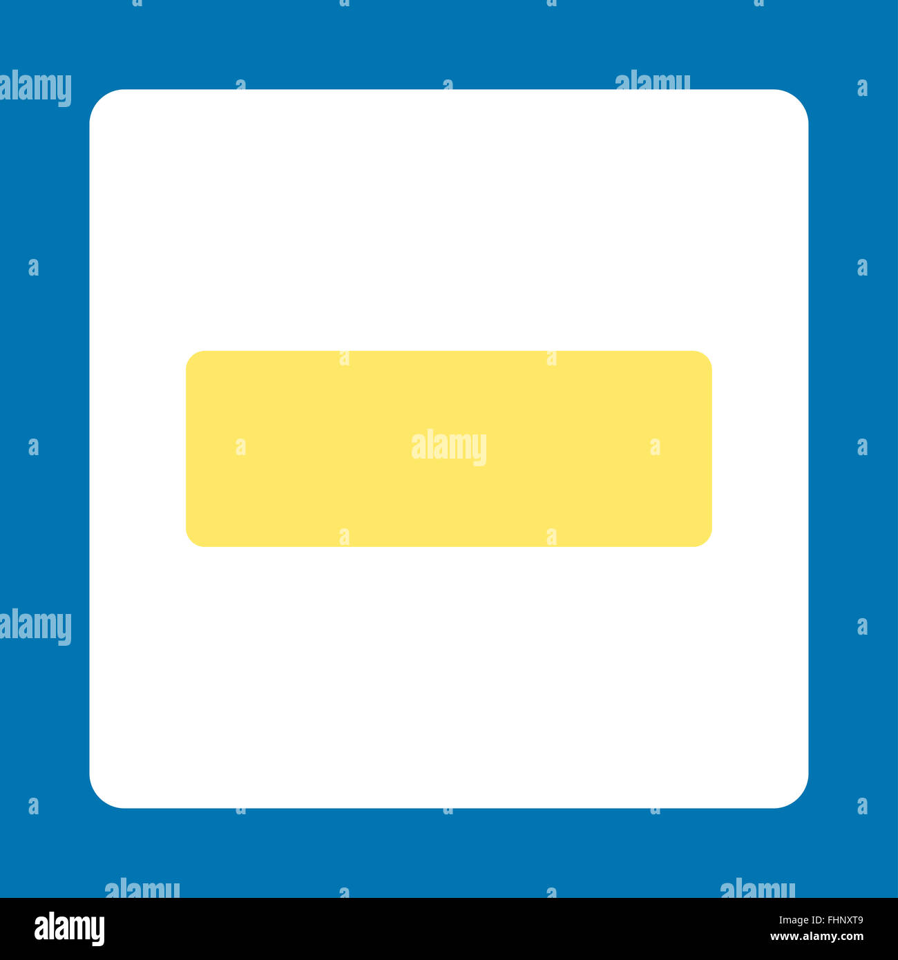 Minus flat yellow and white colors rounded button Stock Photo - Alamy
