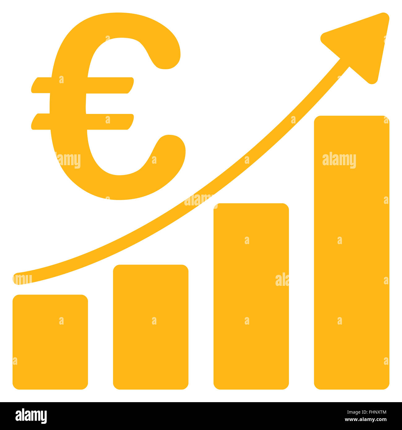 Euro Bar Chart Icon Stock Photo - Alamy