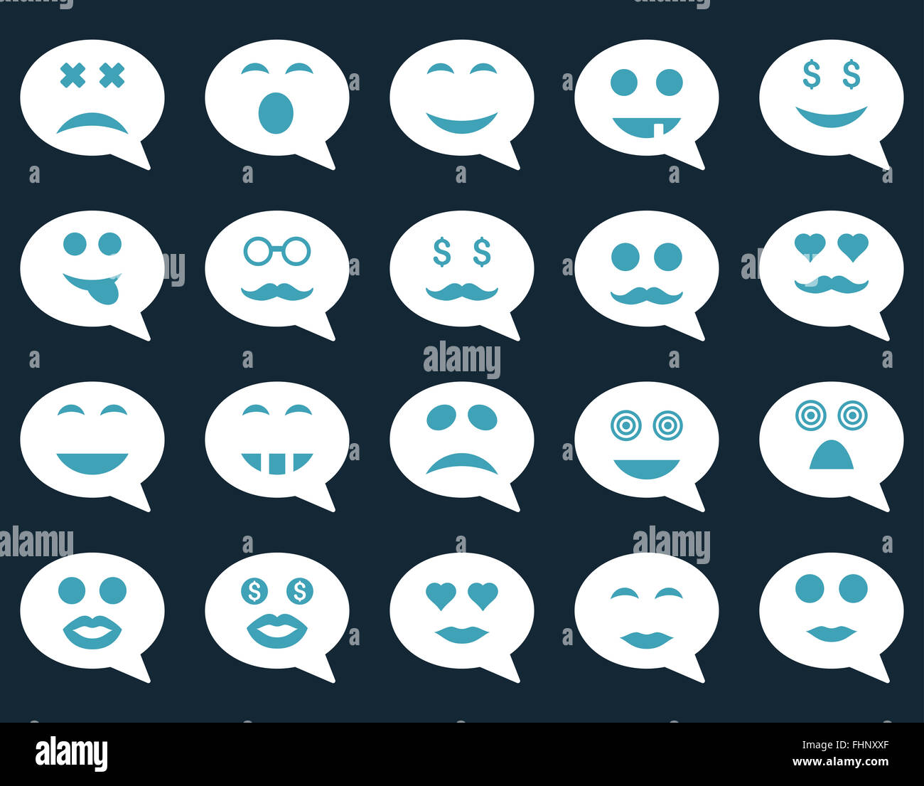 Chat emotion smile icons Stock Photo - Alamy