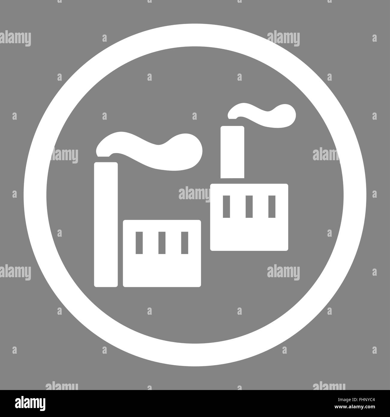 Industry flat white color rounded vector icon Stock Photo - Alamy