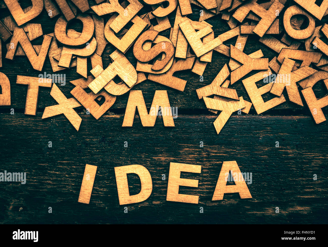 Idea sign writen with wooden letters Stock Photo - Alamy