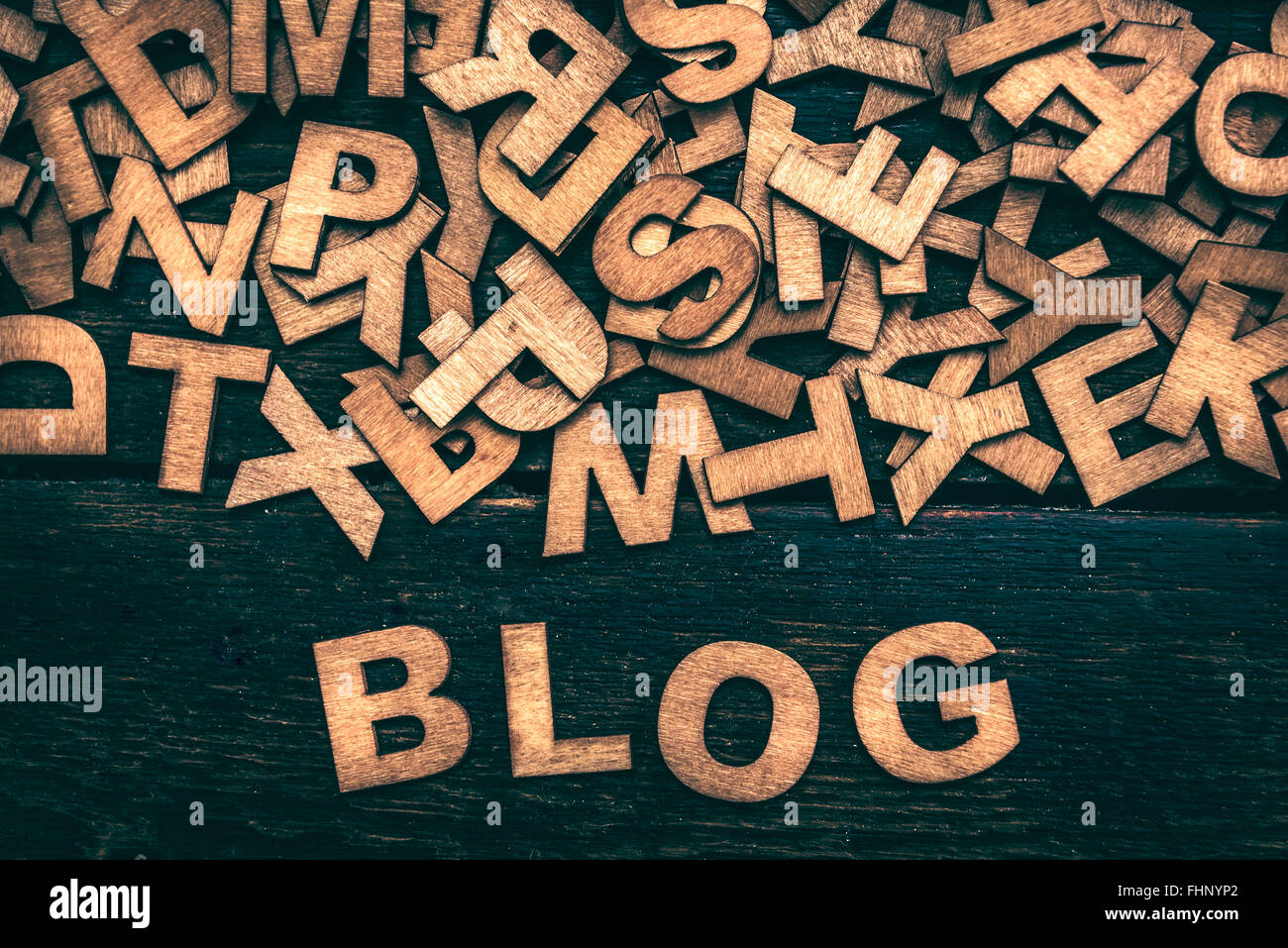 Blog sign writen with wooden letters Stock Photo - Alamy