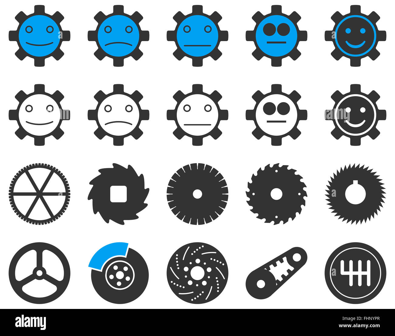 Tools and Smile Gears Icons Stock Photo - Alamy