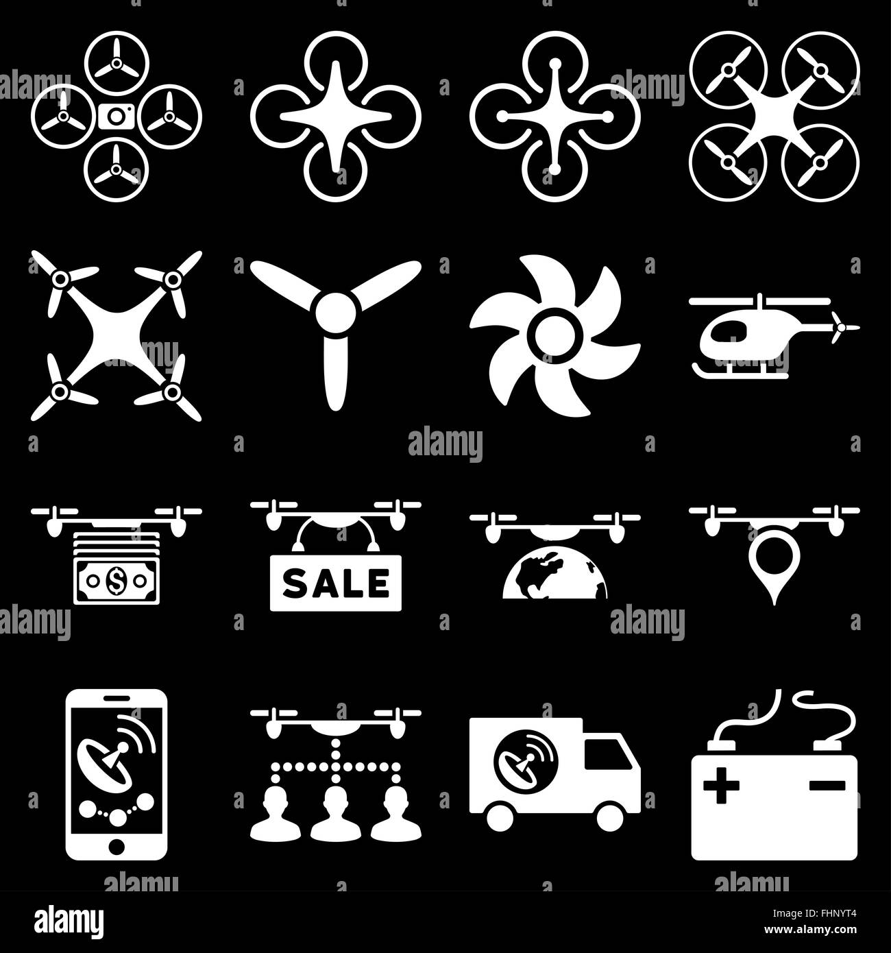 Drone service icon set Stock Photo - Alamy