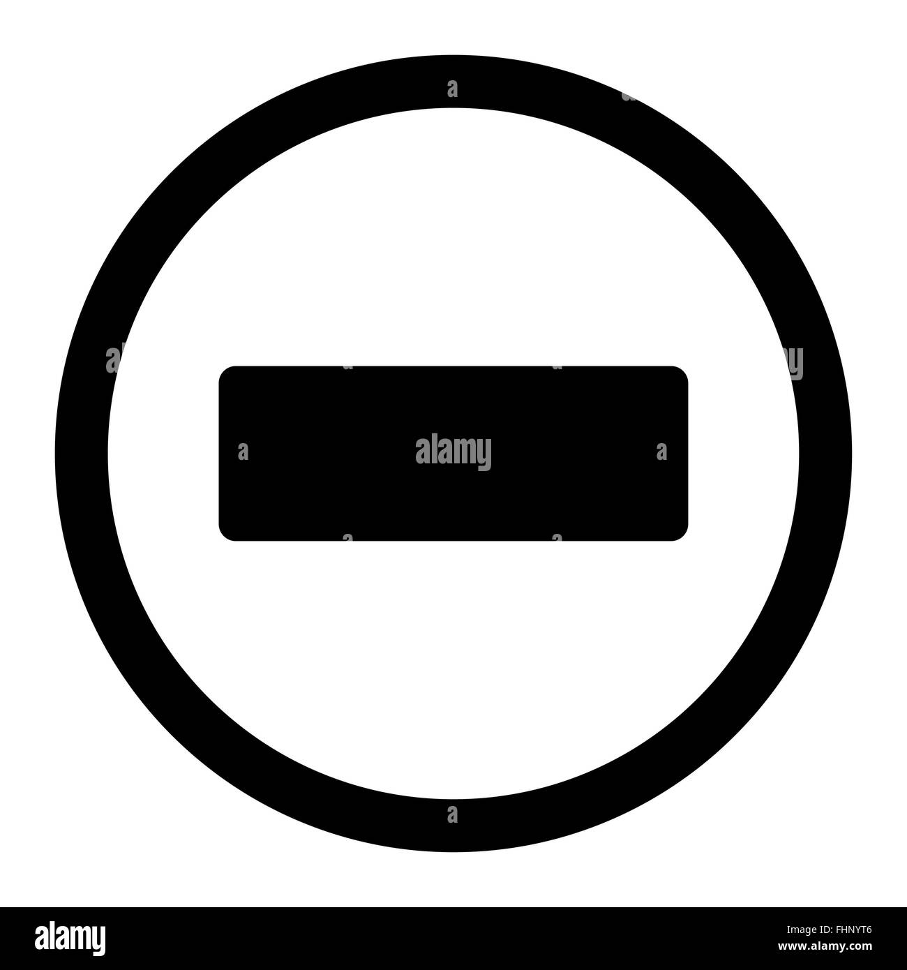 Minus flat black color rounded raster icon Stock Photo - Alamy