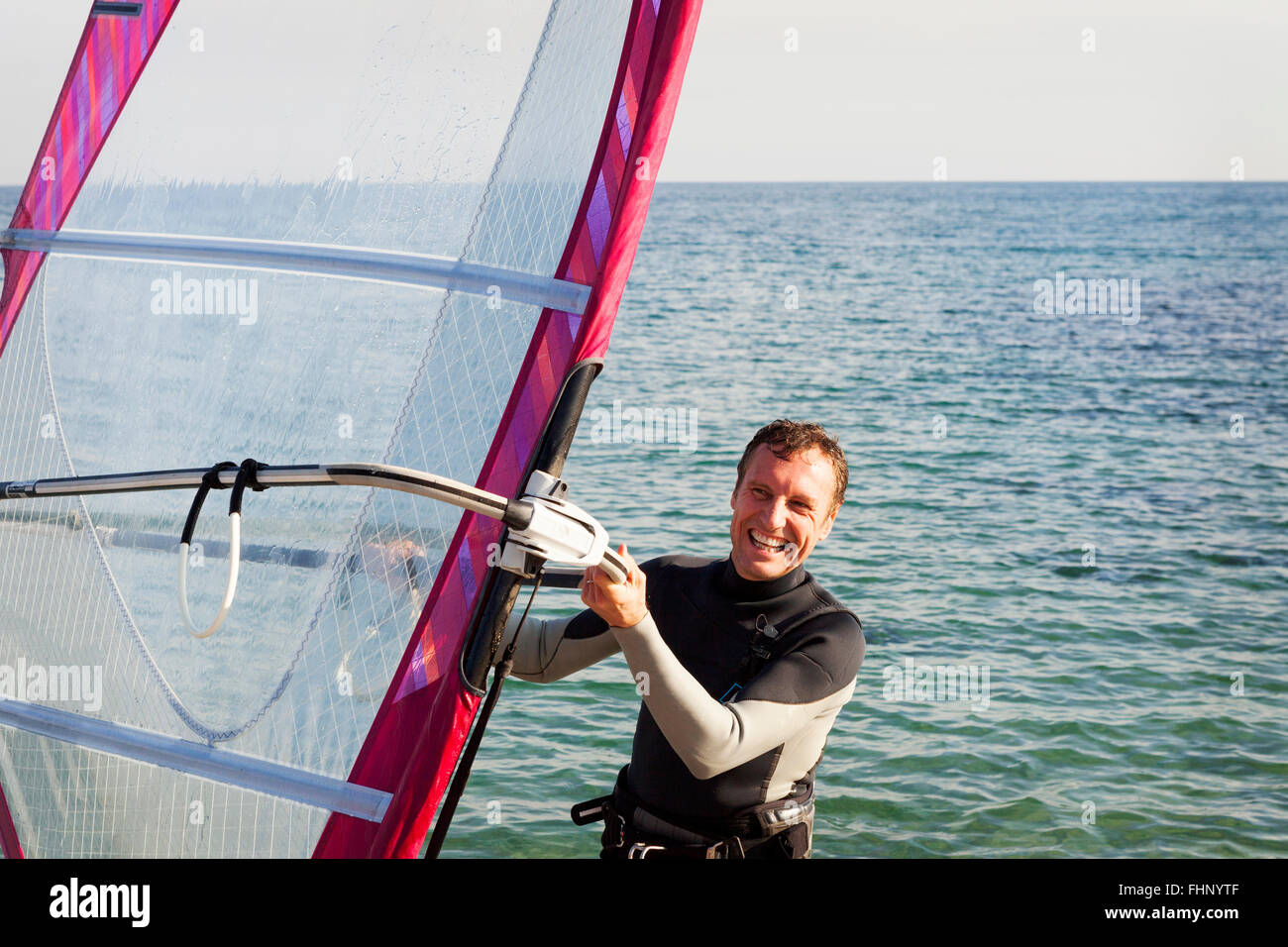 Windsurfing on sea hi-res stock photography and images - Alamy