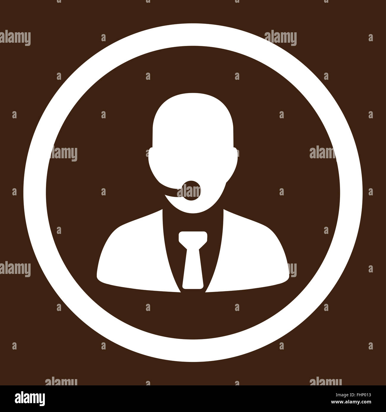 Call center operator flat white color rounded glyph icon Stock Photo - Alamy