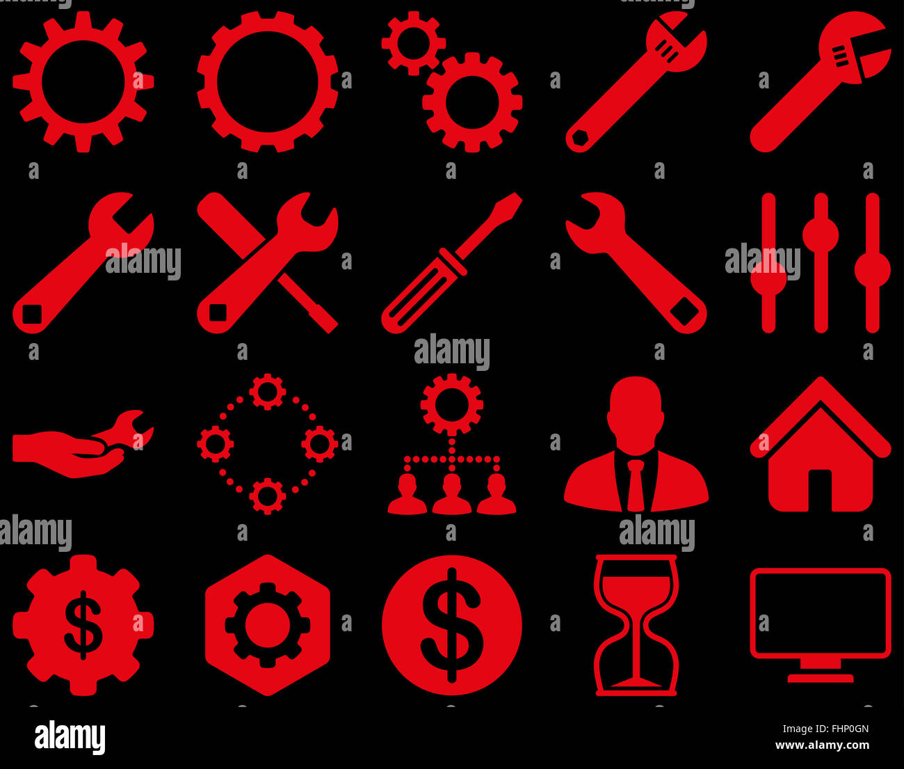 Settings and Tools Icons Stock Photo - Alamy