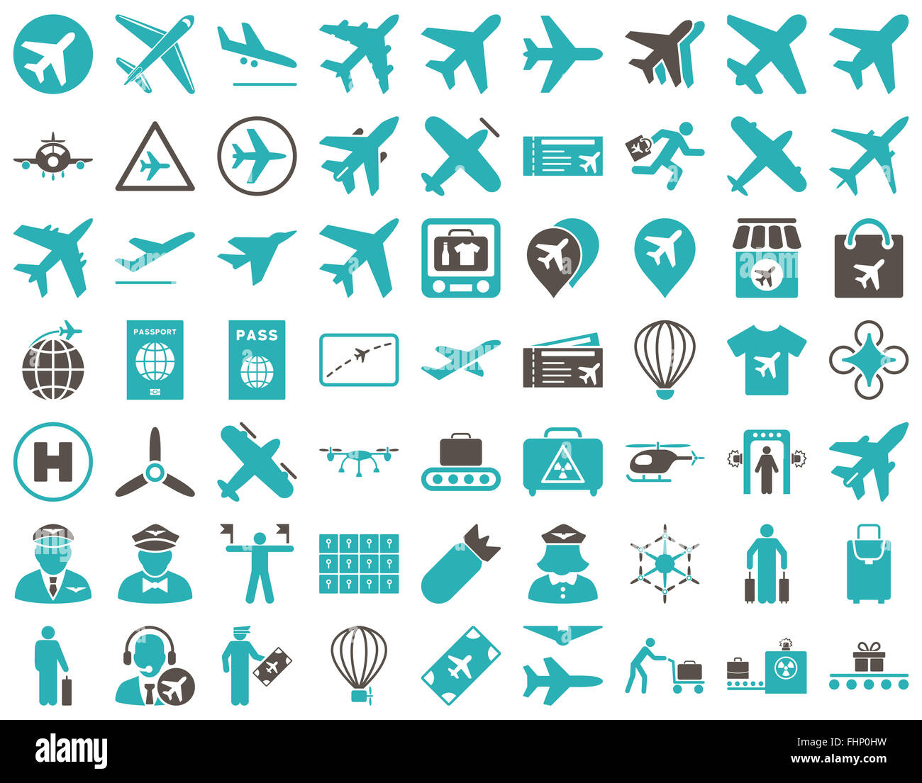 Aviation Icon Set Stock Photo - Alamy