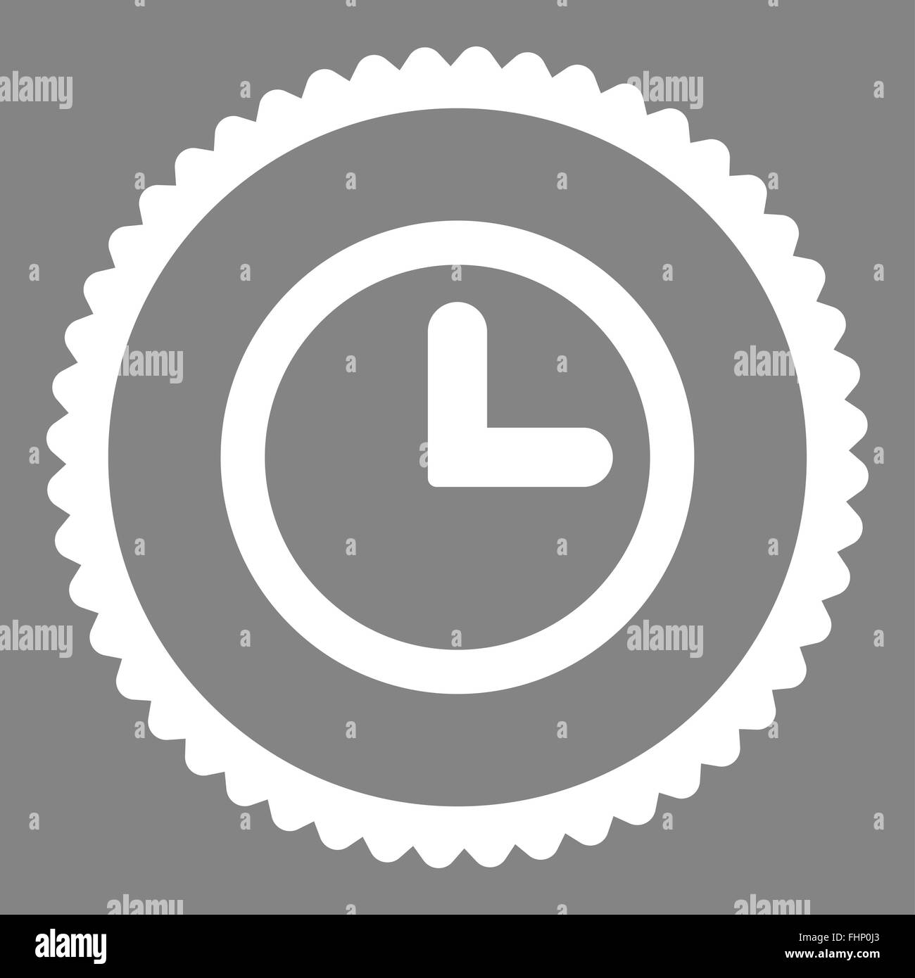 Clock flat white color round stamp icon Stock Photo - Alamy