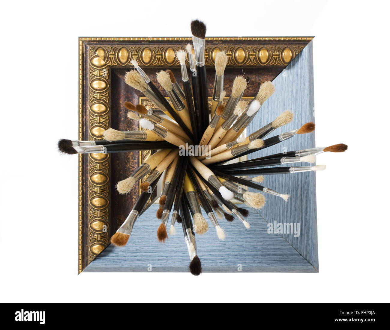 Frame for pictures and brush Stock Photo - Alamy
