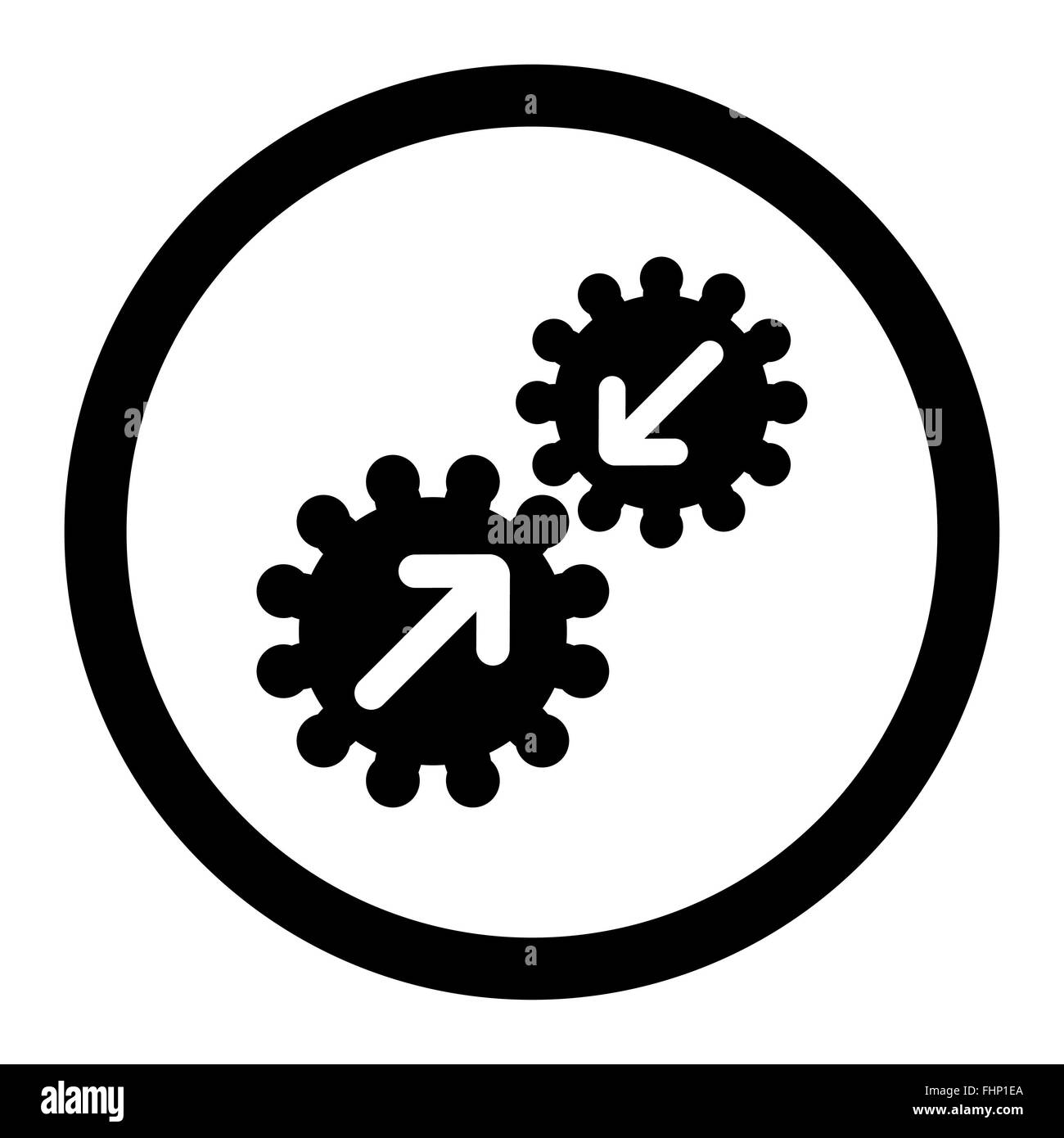 Integration flat black color rounded vector icon Stock Photo - Alamy