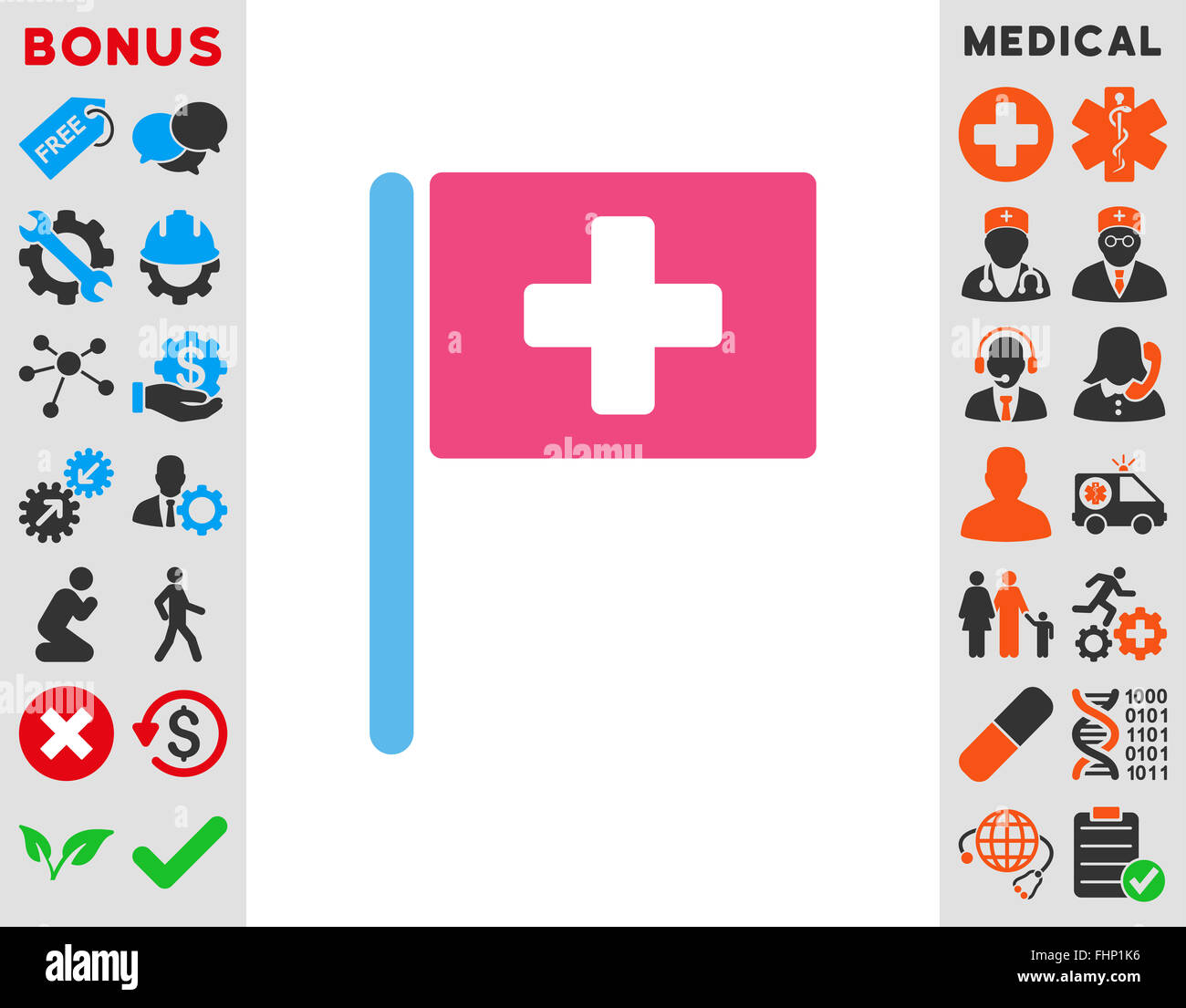 Hospital Flag Icon Stock Photo - Alamy