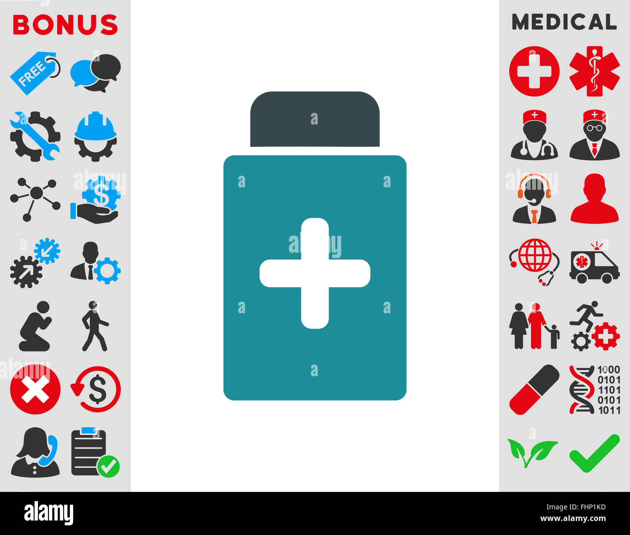 Medication Bottle Icon Stock Photo - Alamy