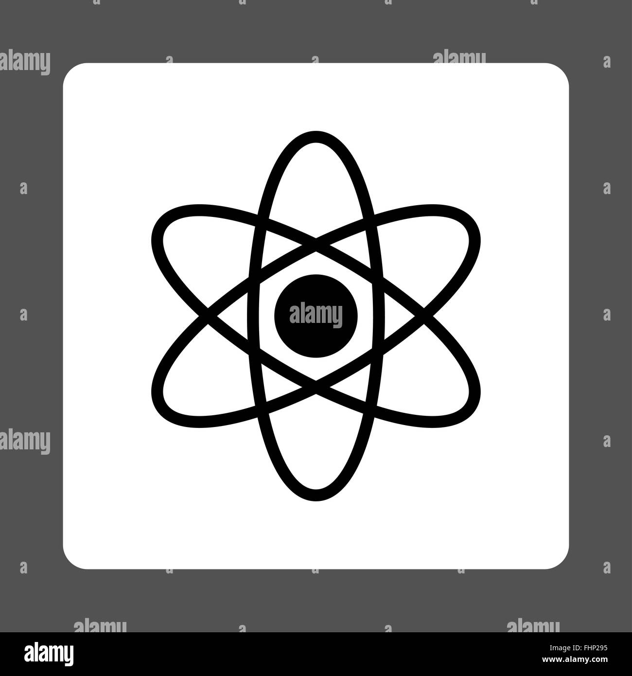 Atomic Rounded Square Button Stock Photo - Alamy