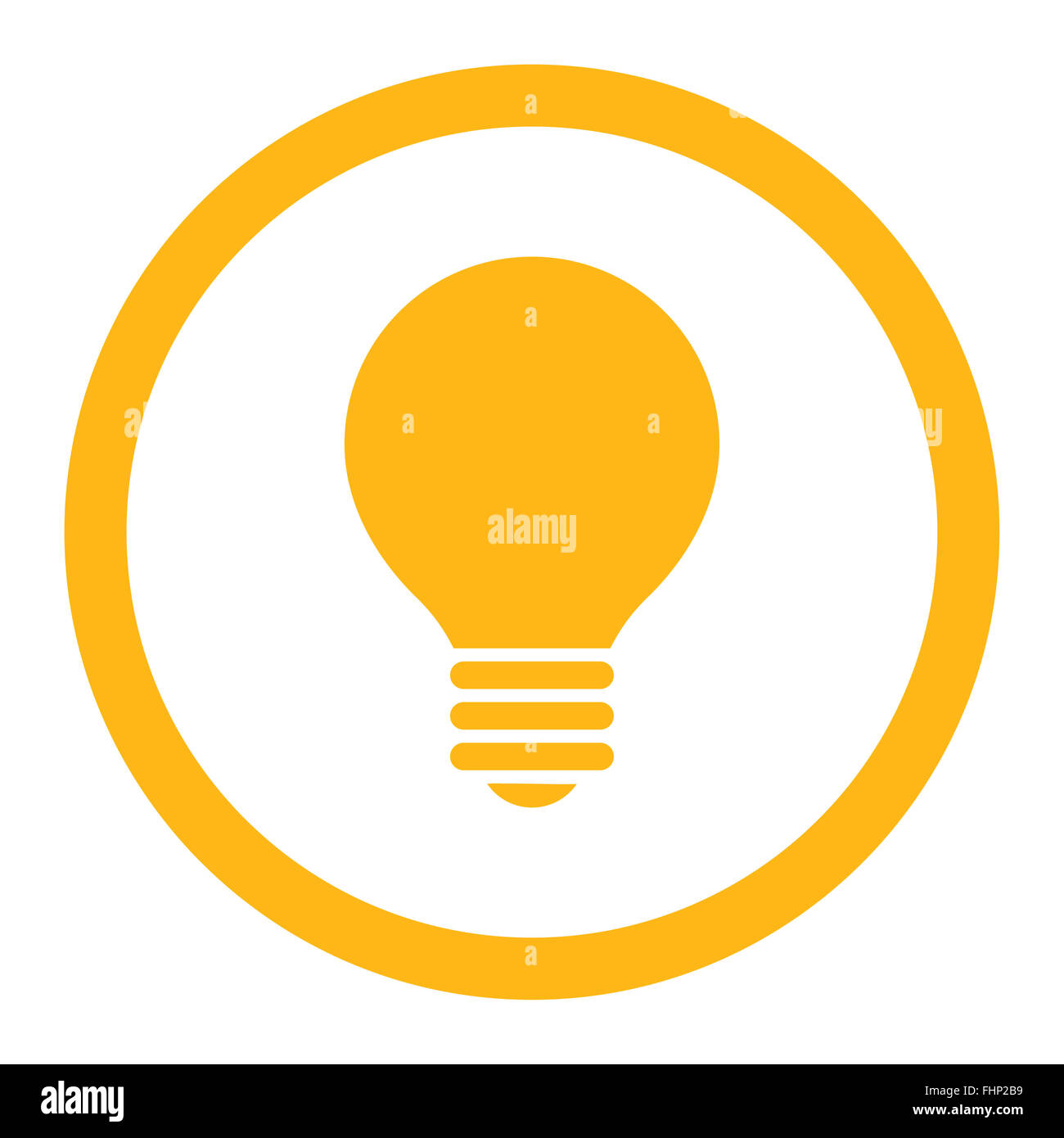 Electric Bulb flat yellow color rounded vector icon Stock Photo - Alamy