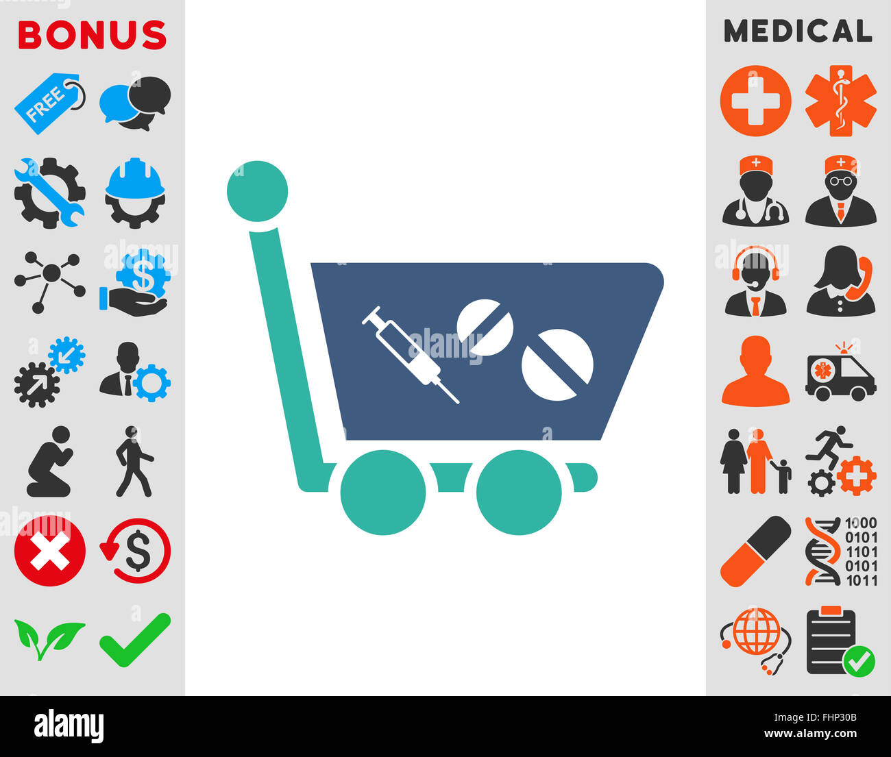 Medication Shopping Cart Icon Stock Photo - Alamy