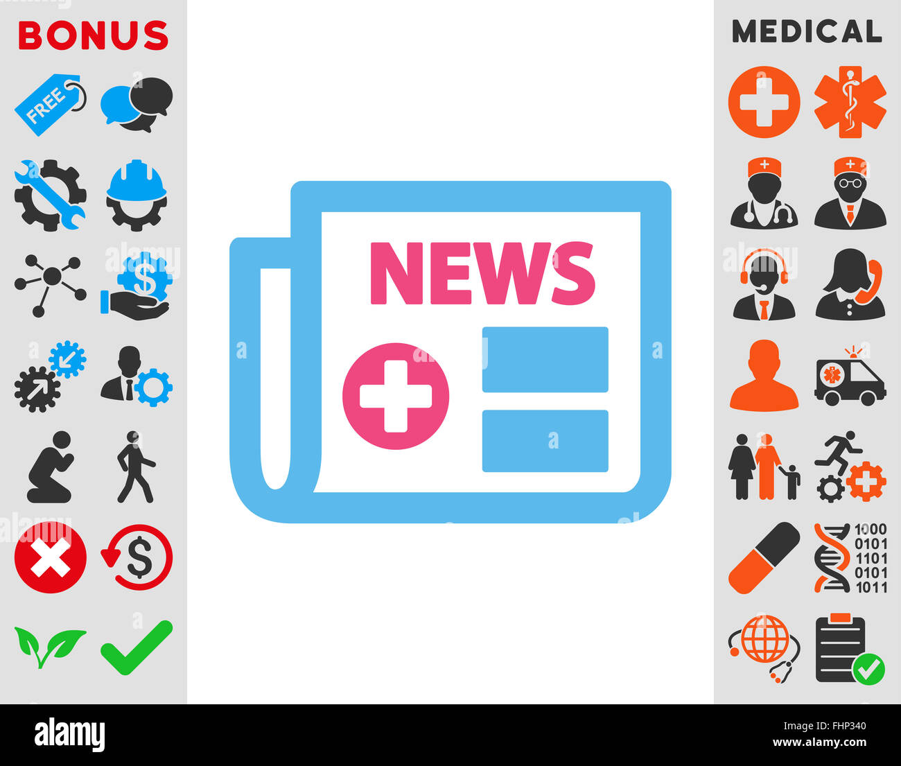 Medical Newspaper Icon Stock Photo - Alamy