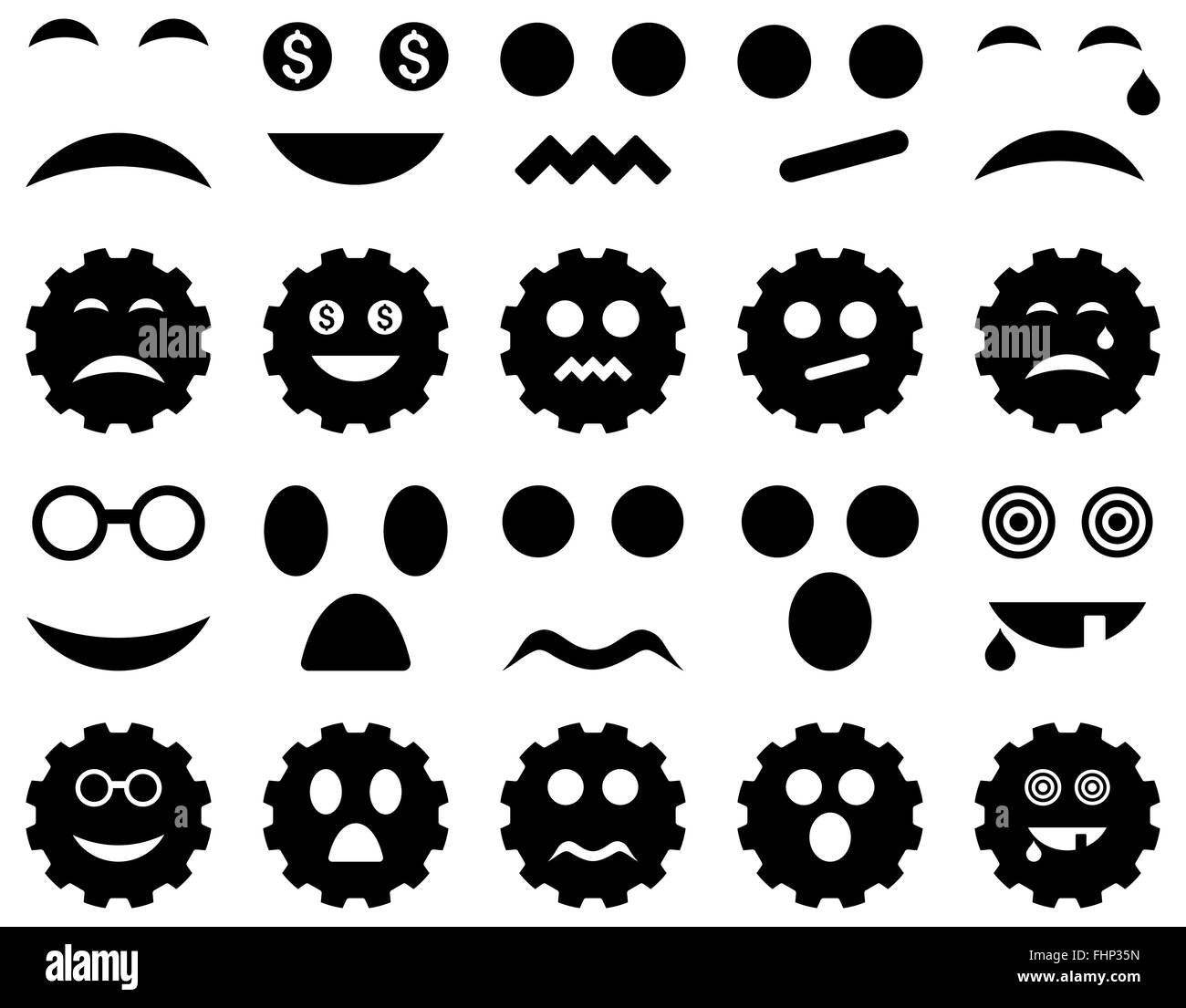 Smiley emoticon facial expression neutral Black and White Stock Photos ...