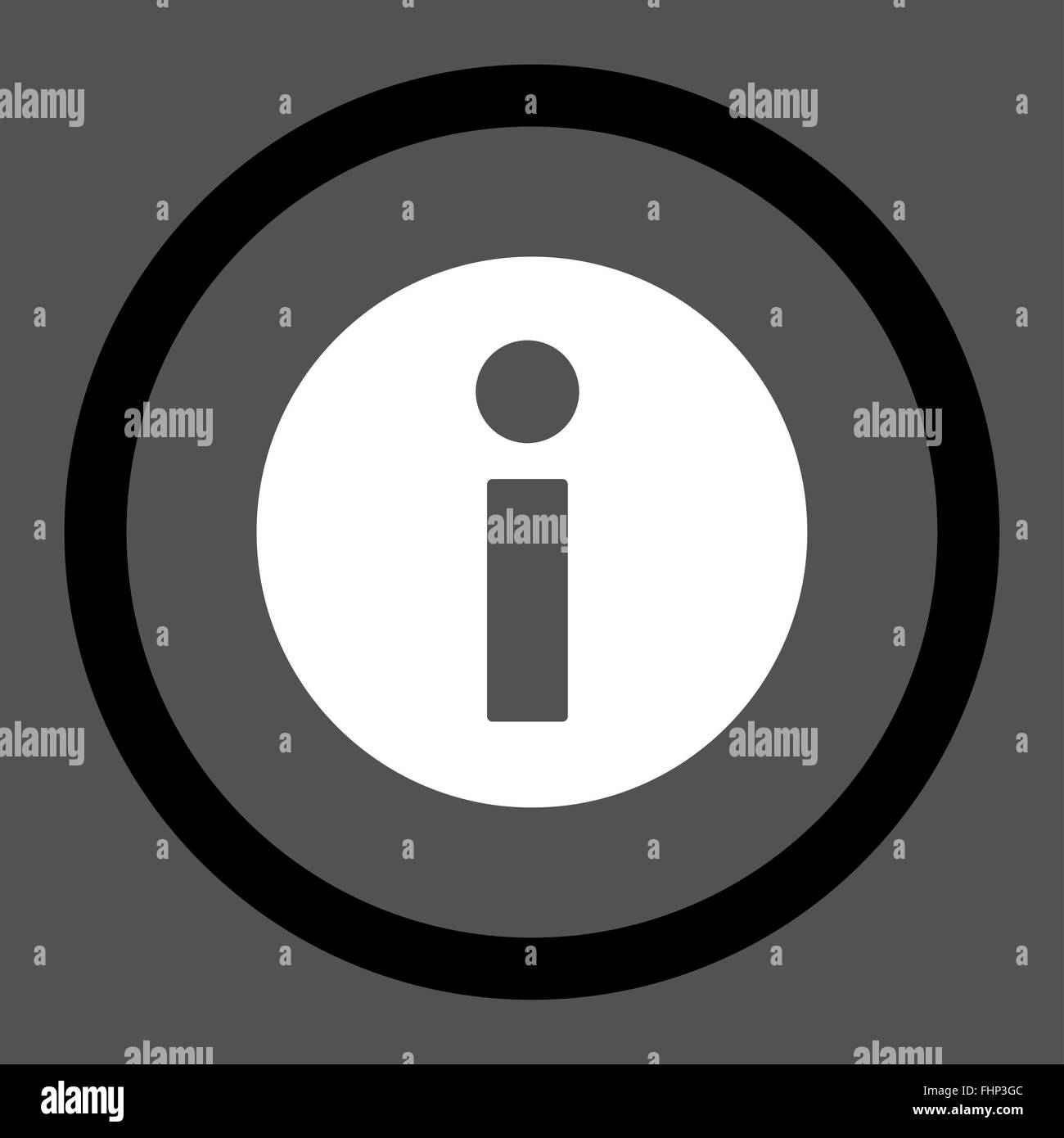 Information flat black and white colors rounded vector icon Stock Photo ...