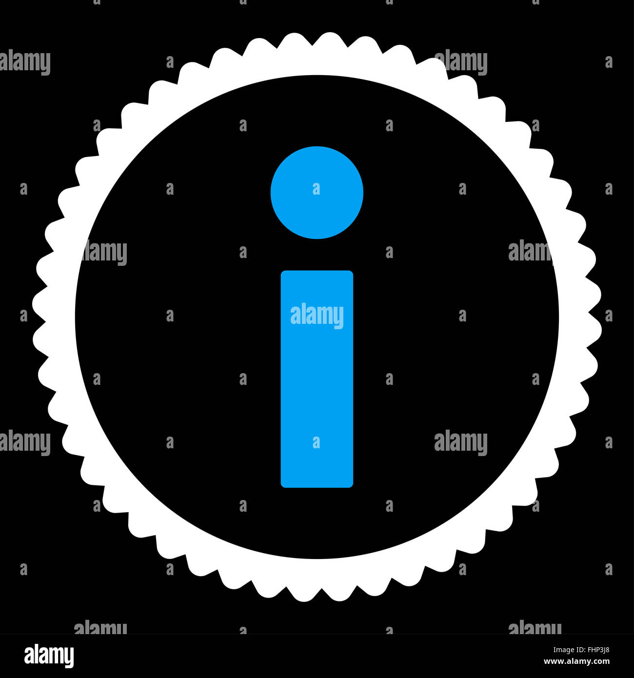 Info flat blue and white colors round stamp icon Stock Photo - Alamy
