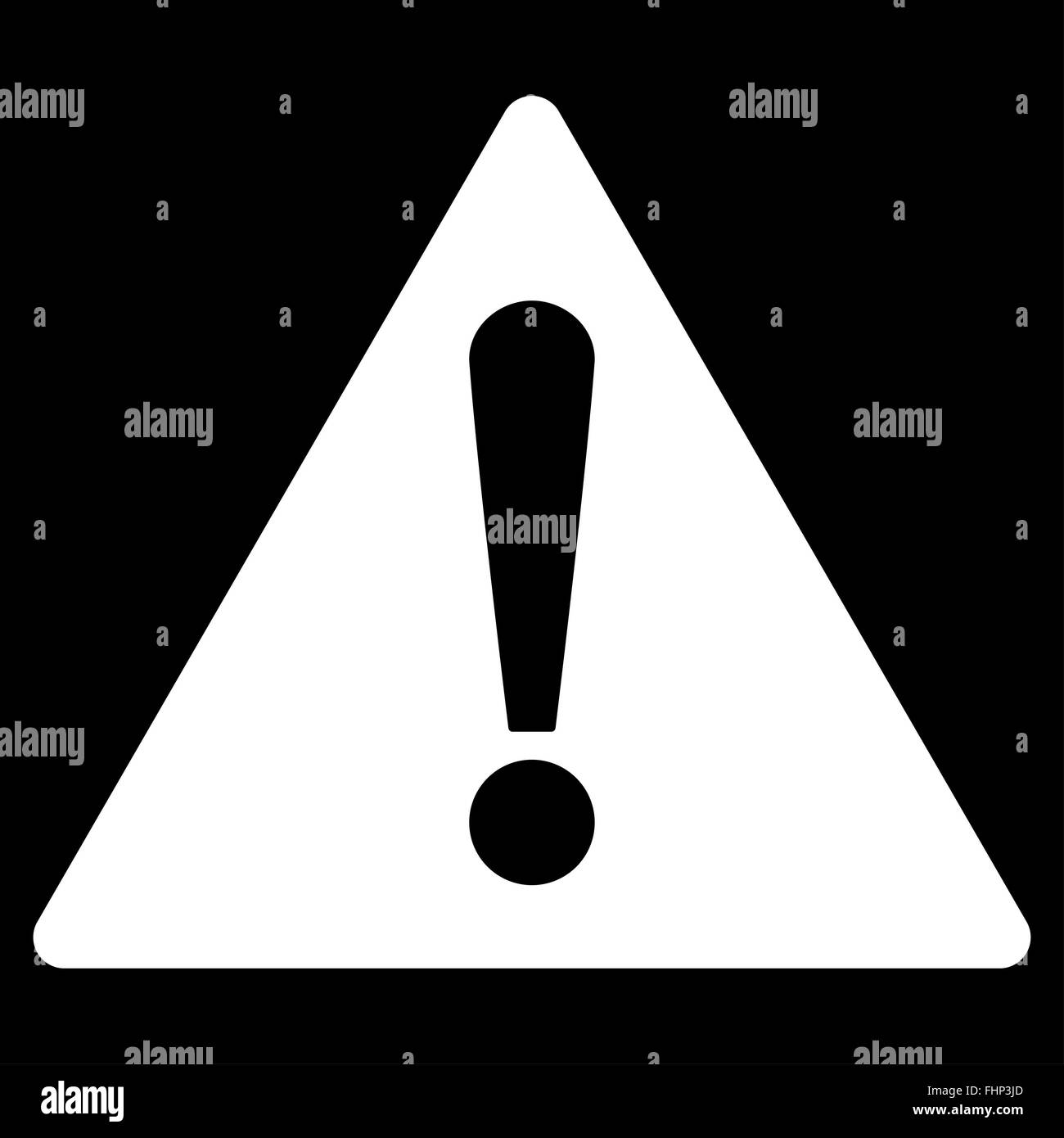 Warning flat white color icon Stock Photo - Alamy