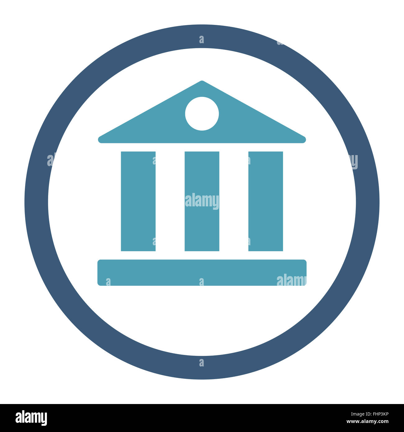 Bank flat cyan and blue colors rounded vector icon Stock Photo - Alamy