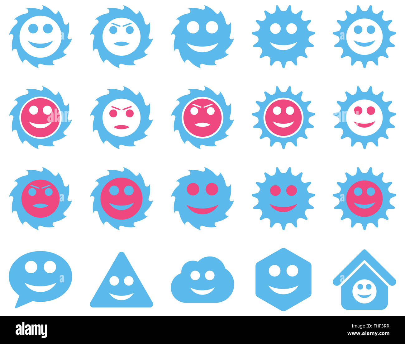 Tools, gears, smiles, emotions icons Stock Photo - Alamy