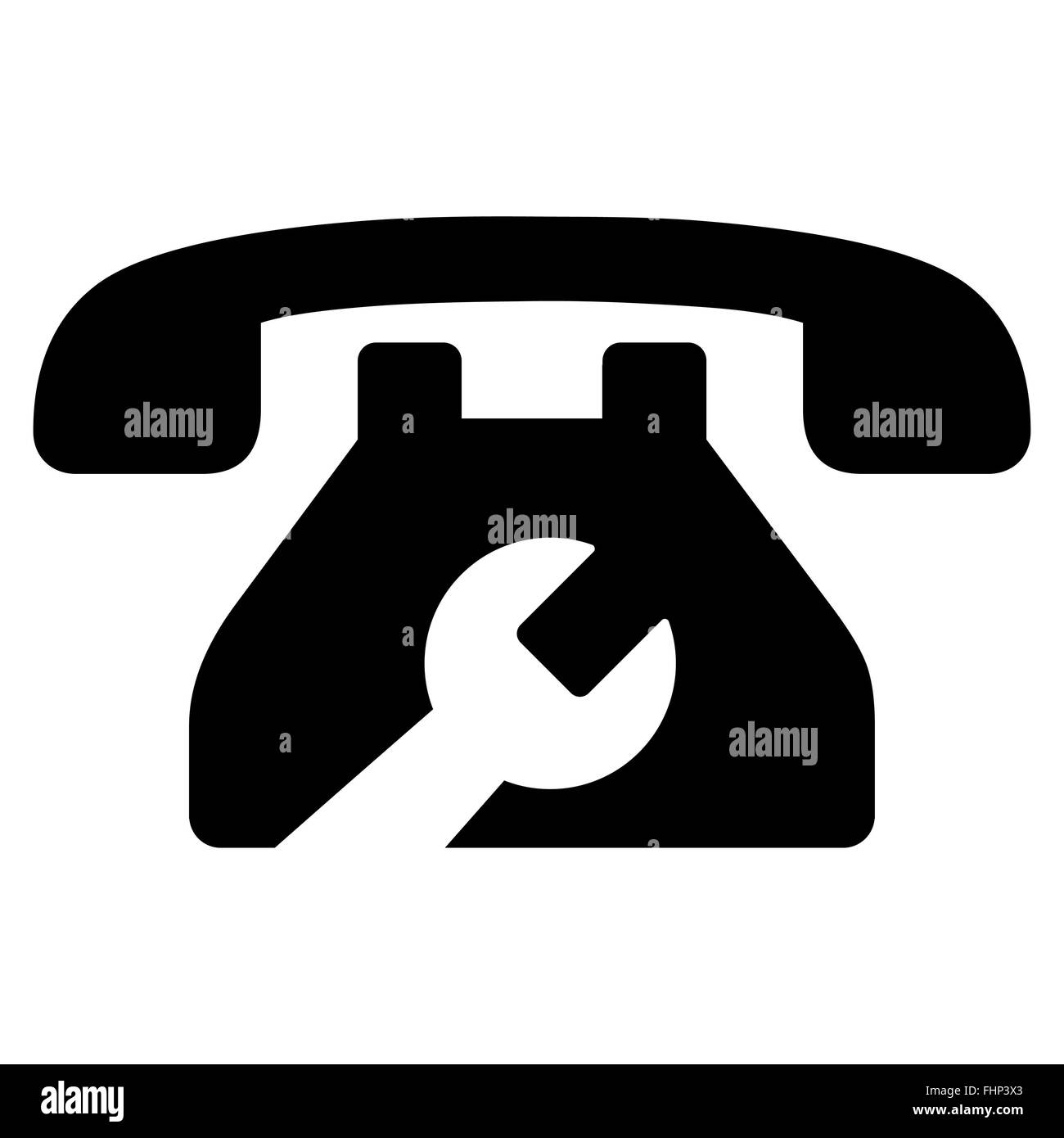 Service Phone Flat Icon Stock Photo - Alamy