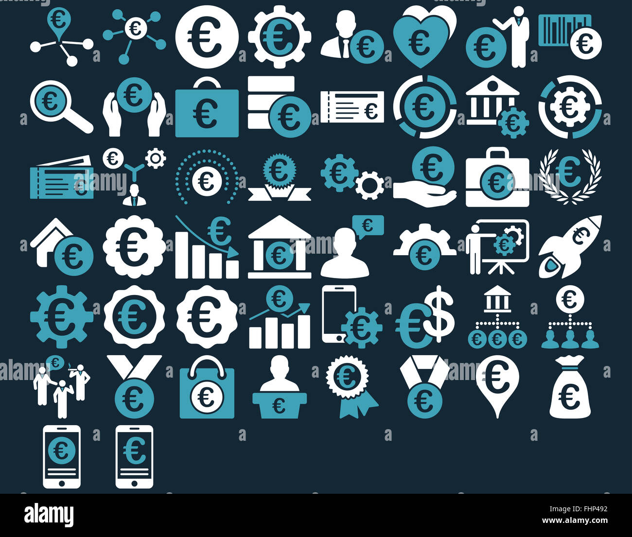 Euro Business Icons Stock Photo - Alamy