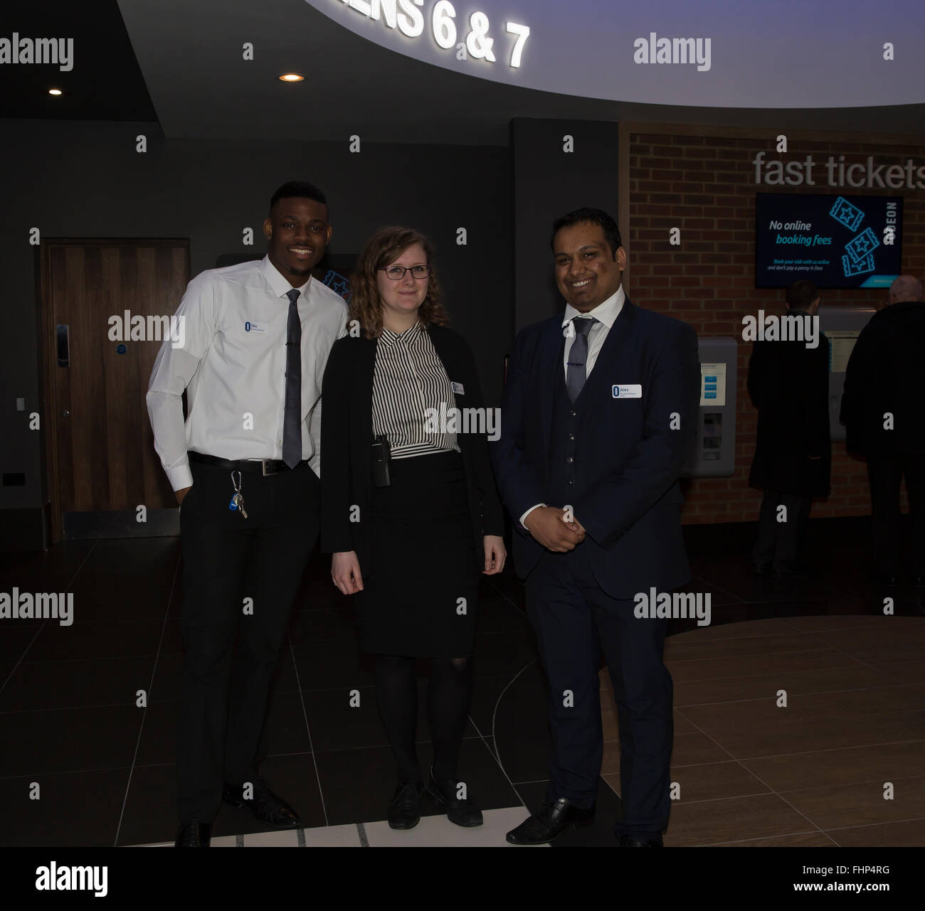 Orpington,UK,25th February 2016,Staff pose as the Unique isense cinema ...
