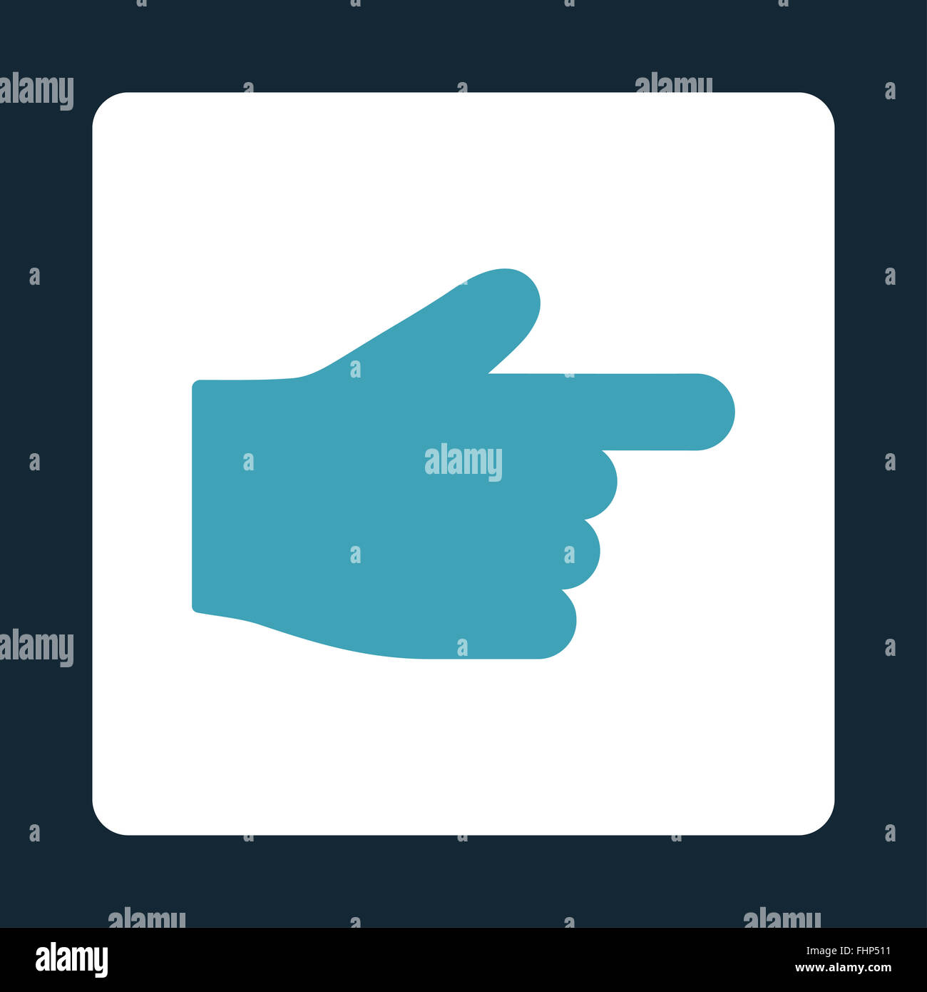 Index Finger flat blue and white colors rounded button Stock Photo - Alamy