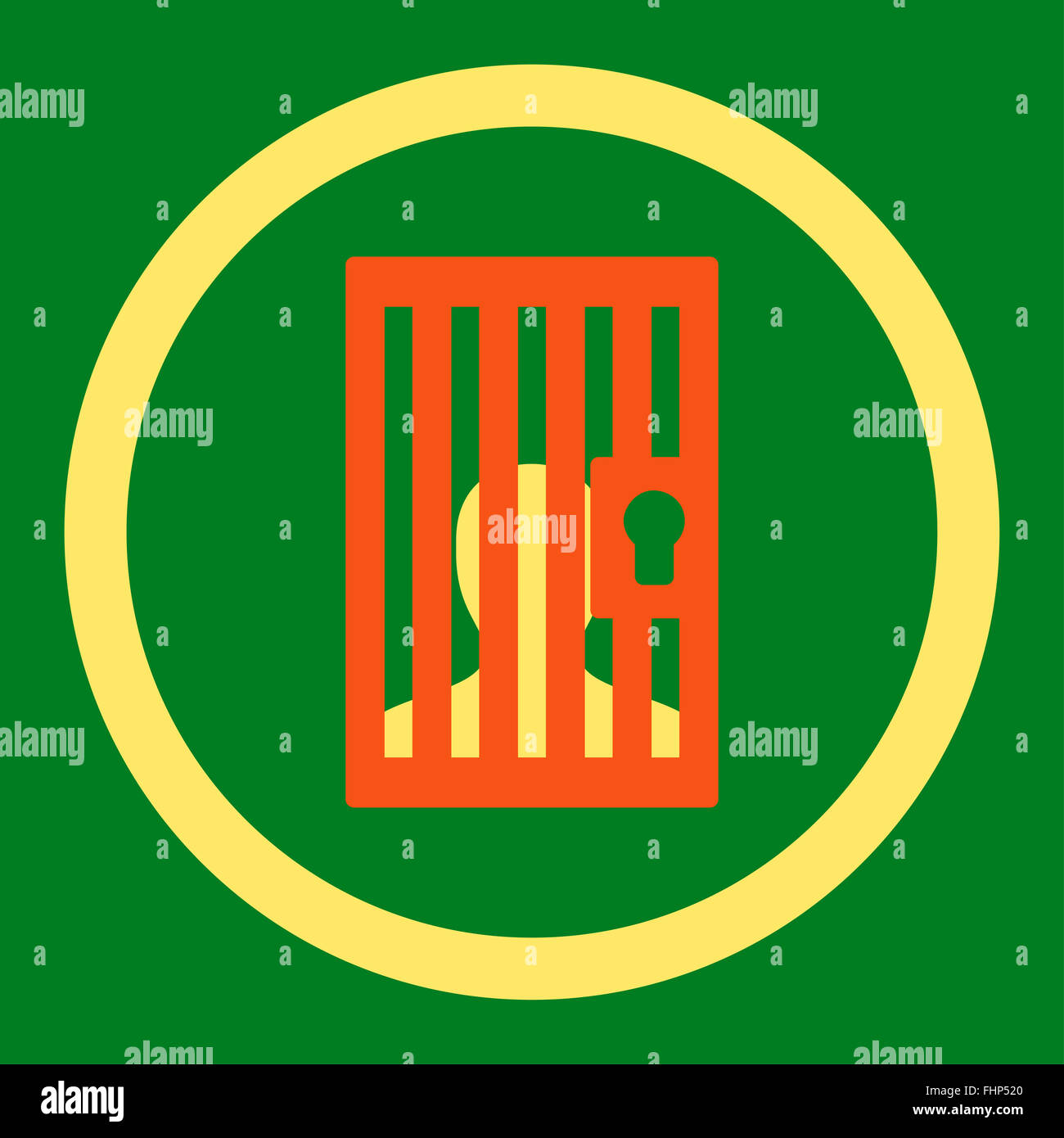 Prison flat orange and yellow colors rounded vector icon Stock Photo ...