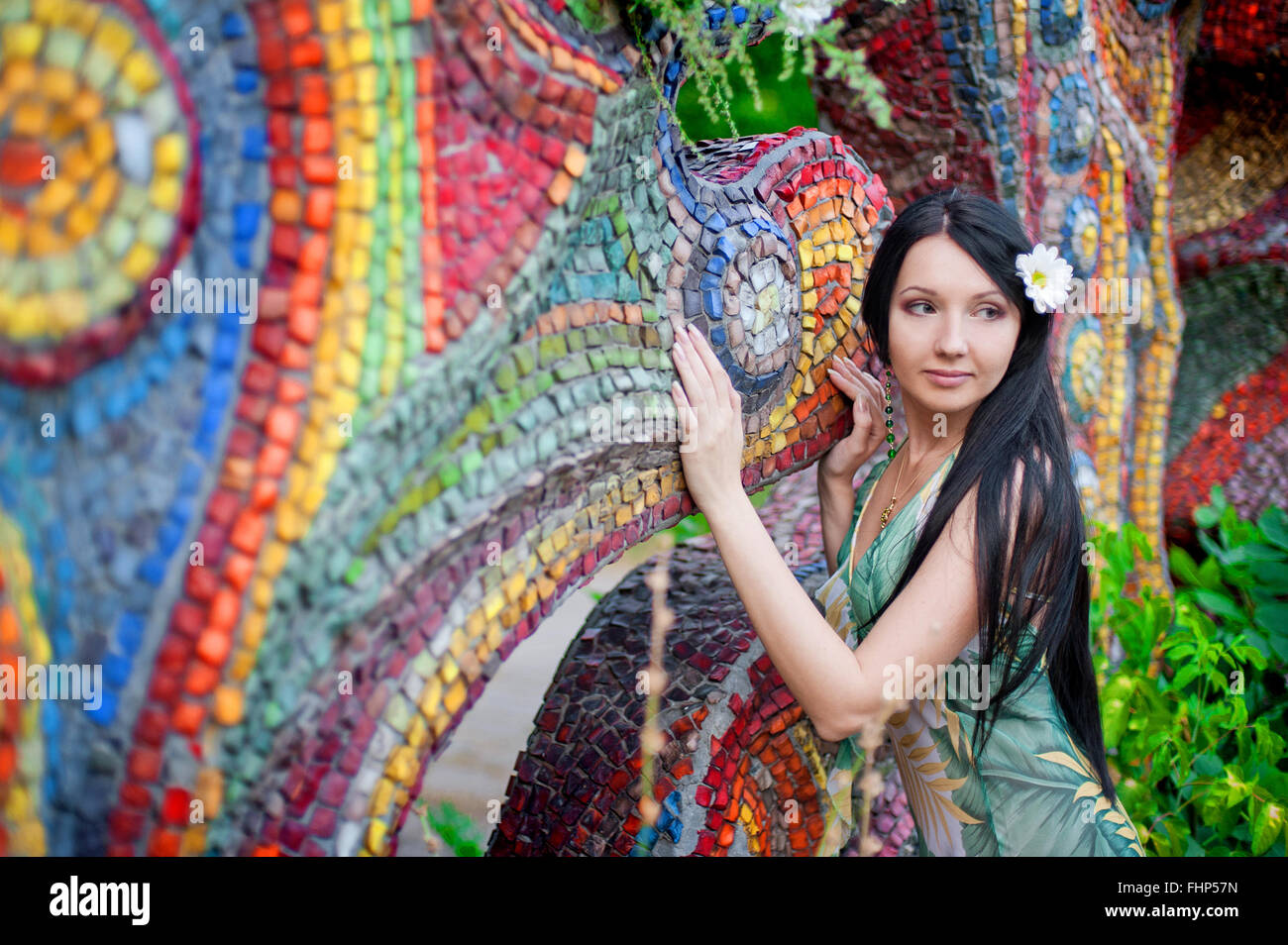 Spring woman in summer dress walking enjoying the sun Stock Photo - Alamy
