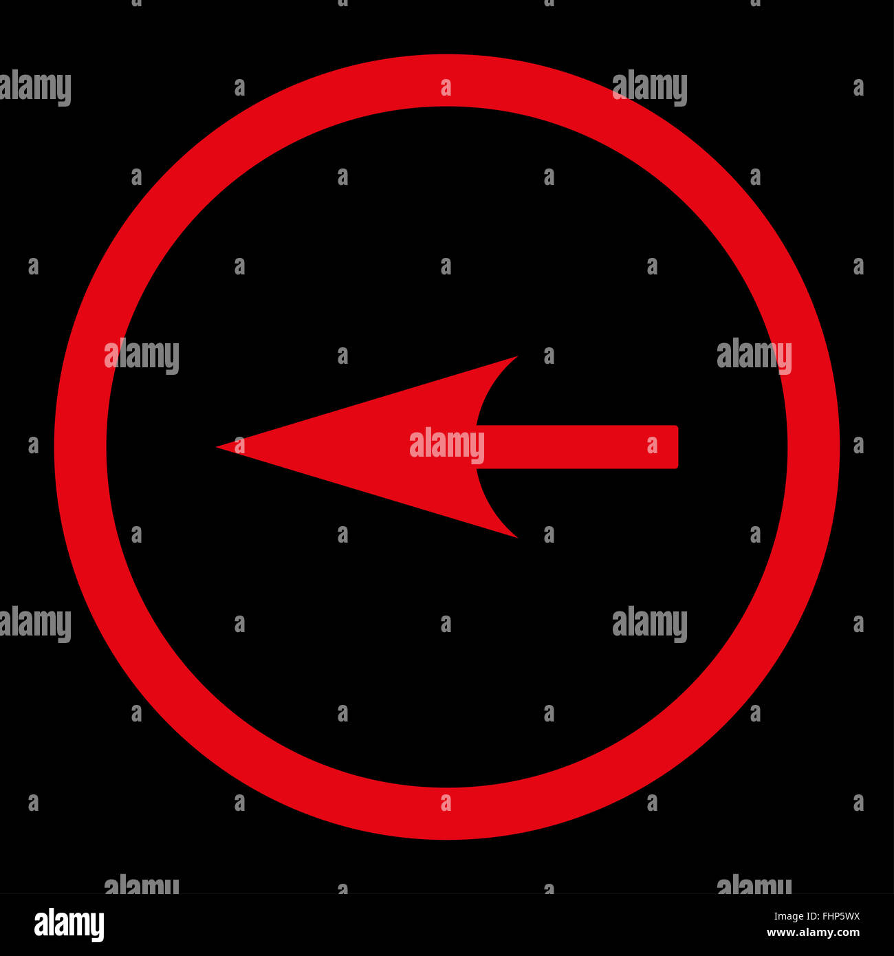 Sharp Left Arrow flat red color rounded raster icon Stock Photo - Alamy