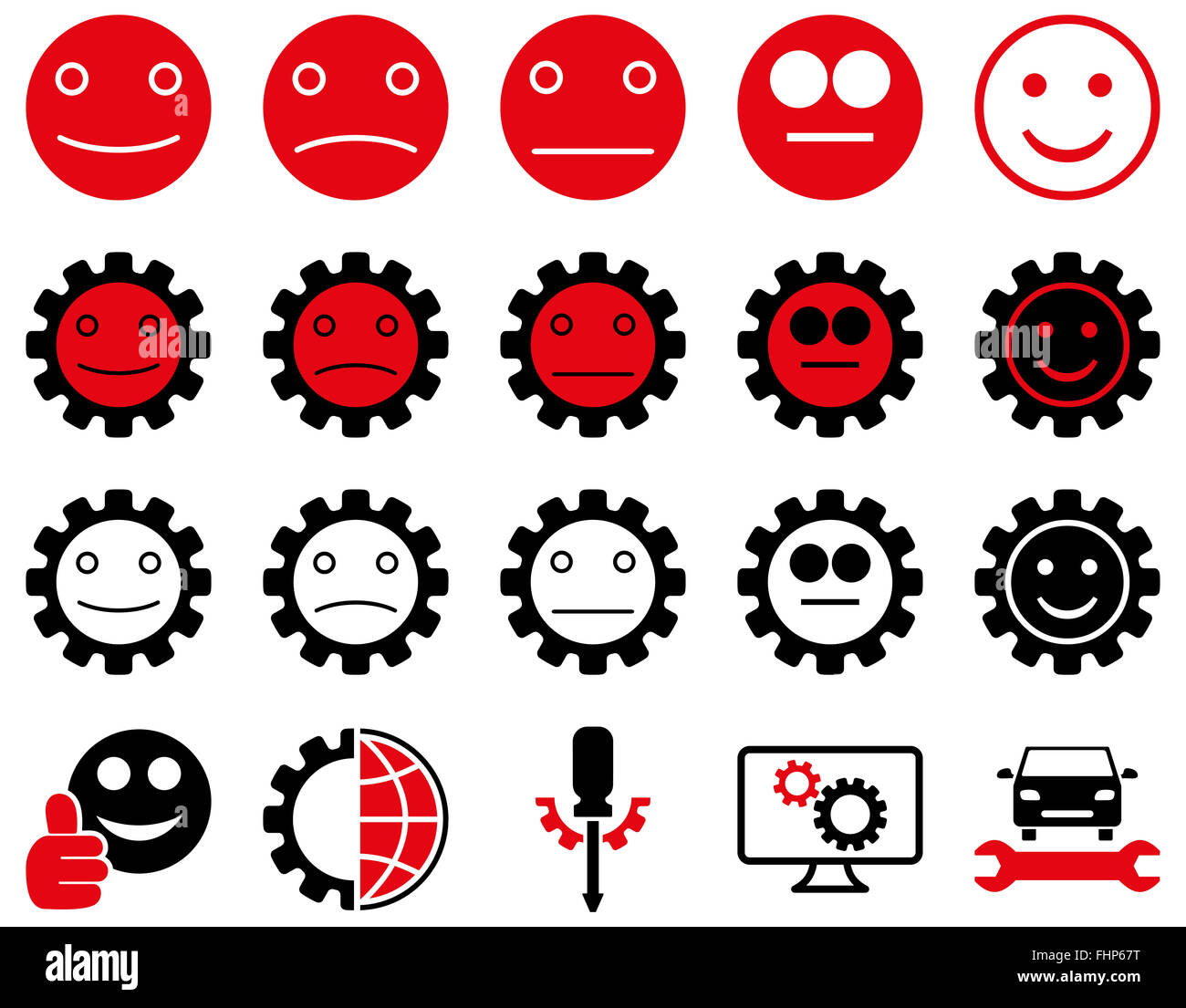 Tools and Smile Gears Icons Stock Photo - Alamy