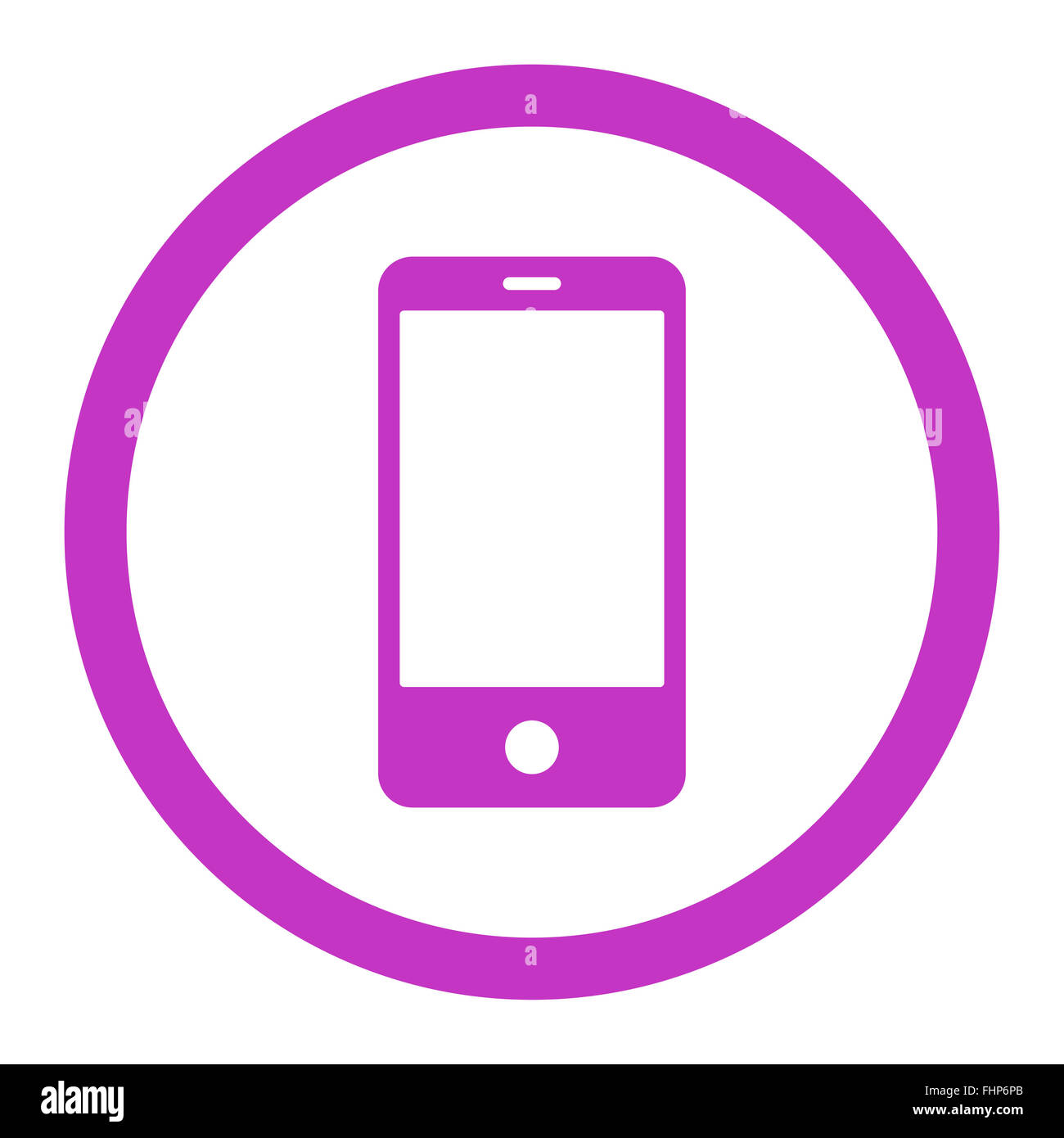 Smartphone flat violet color rounded vector icon Stock Photo - Alamy