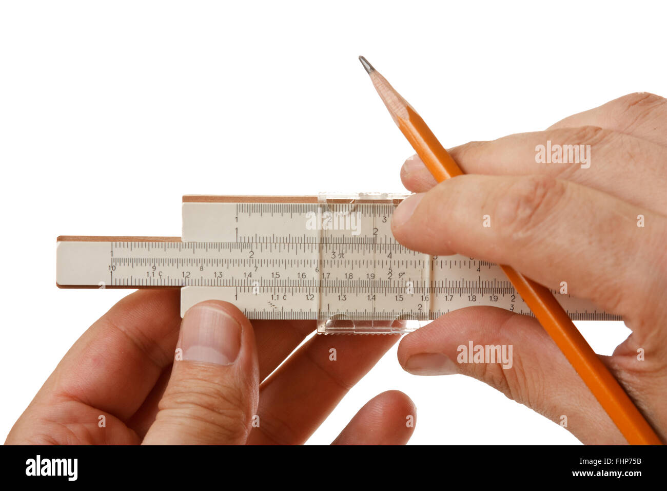slide rule in hand Stock Photo - Alamy