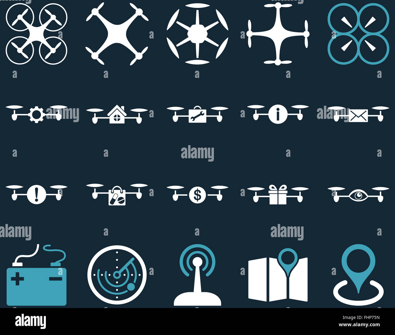 Air drone and quadcopter tool icons Stock Photo - Alamy