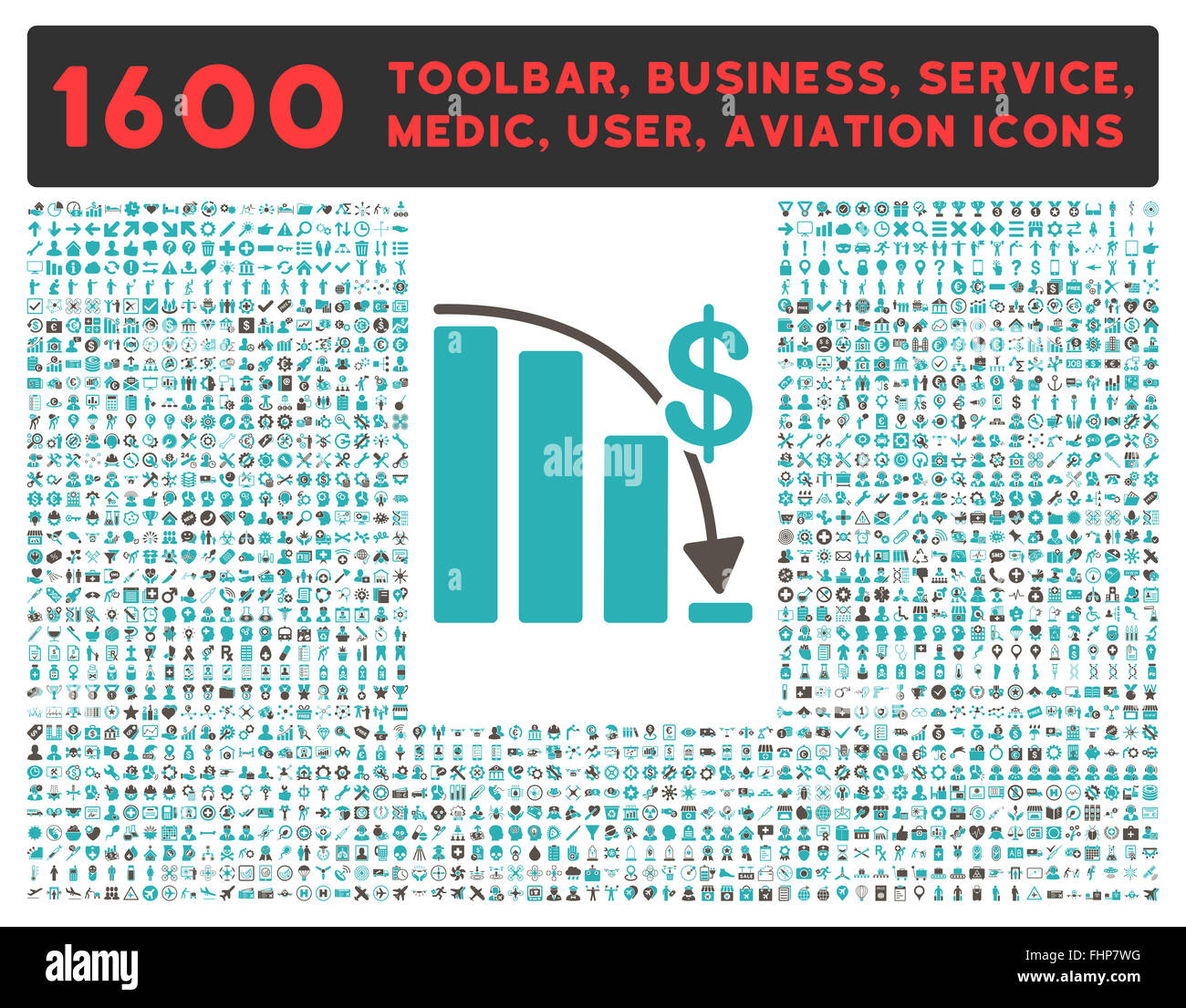 Epic Fail Icon with Large Pictogram Collection Stock Photo - Alamy