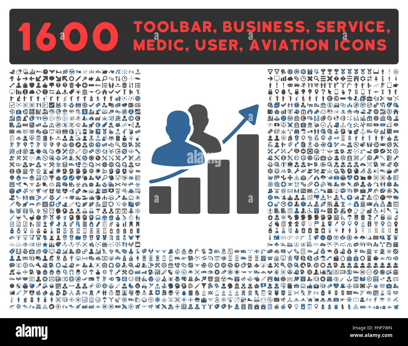 Audience Growth Icon with Large Pictogram Collection Stock Photo - Alamy