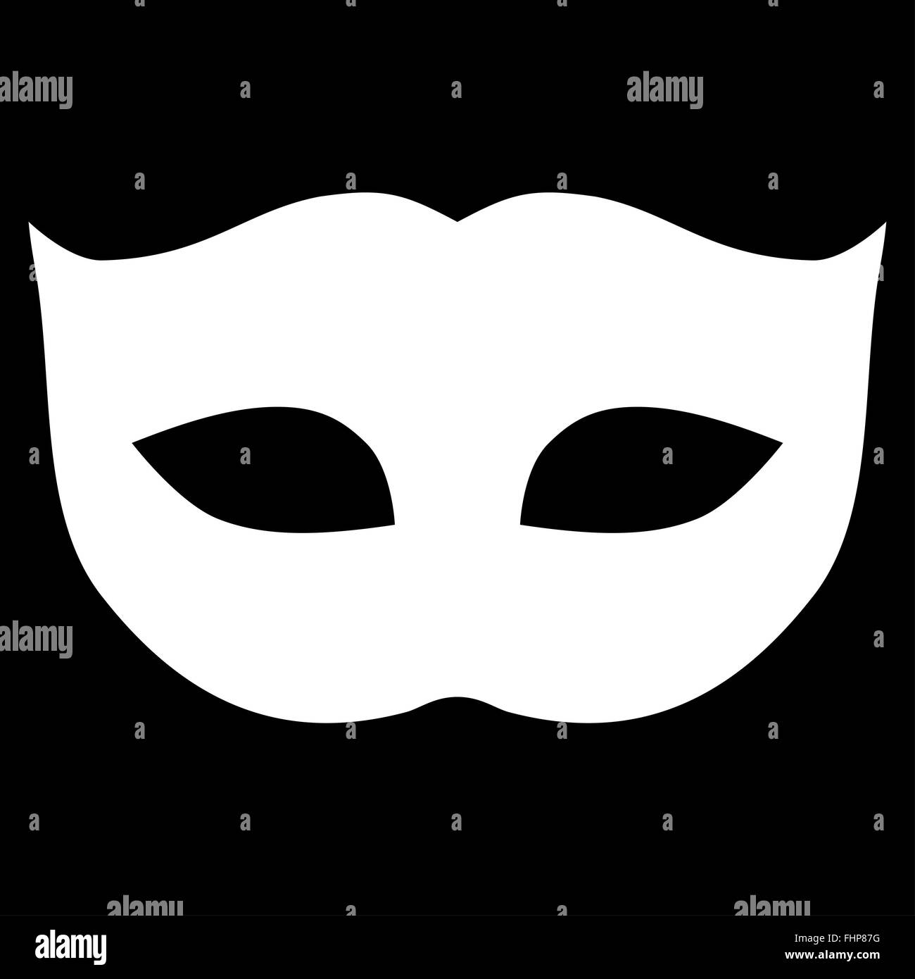 Privacy Mask flat white color icon Stock Photo - Alamy