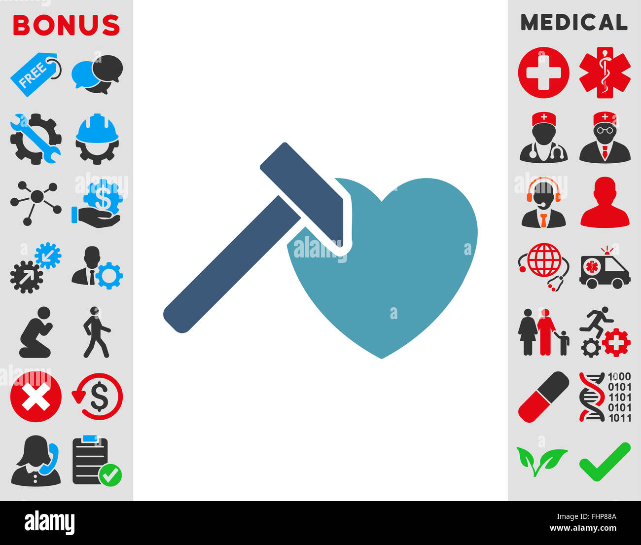 Heart Hammer Icon Stock Photo - Alamy