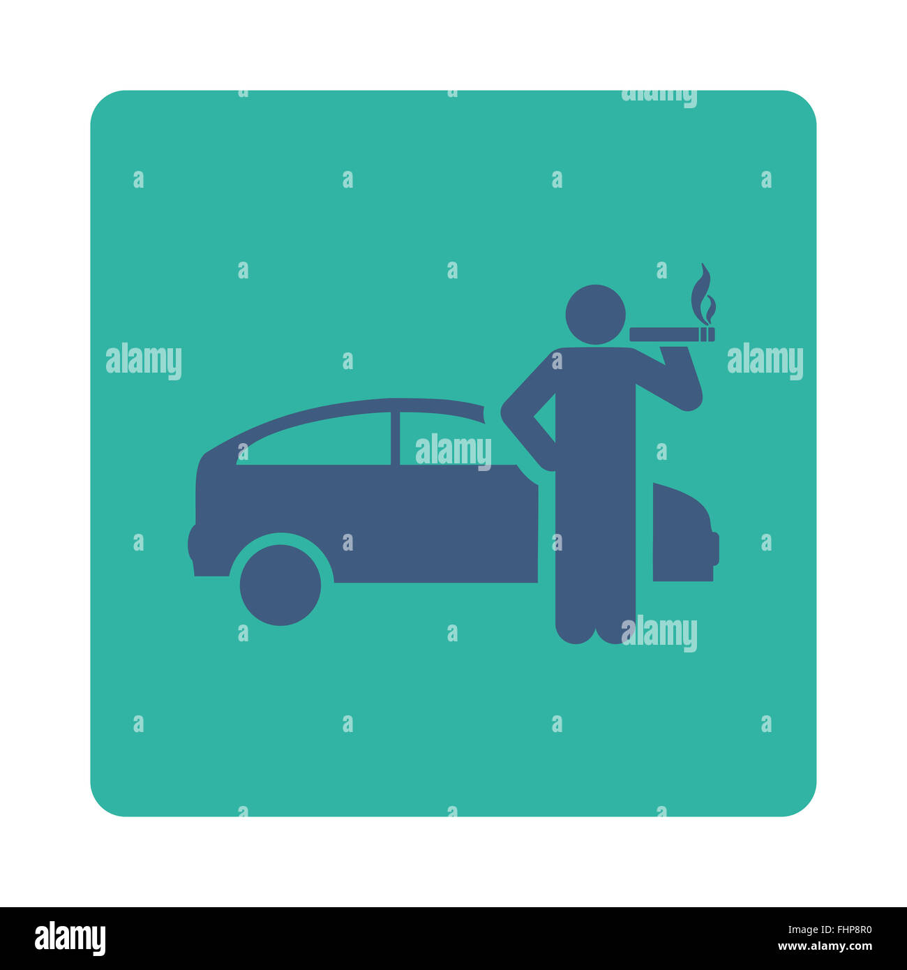Smoking taxi driver icon Stock Photo - Alamy