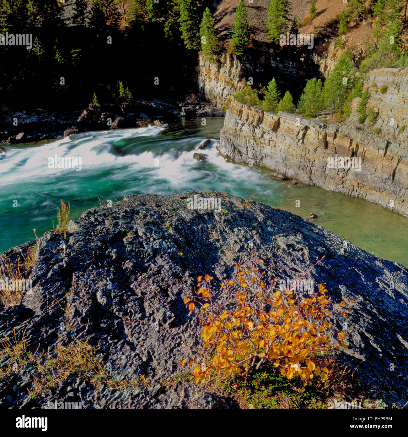 kootenai river and cliffs downstream from kootenai falls near libby, montana Stock Photo - Alamy