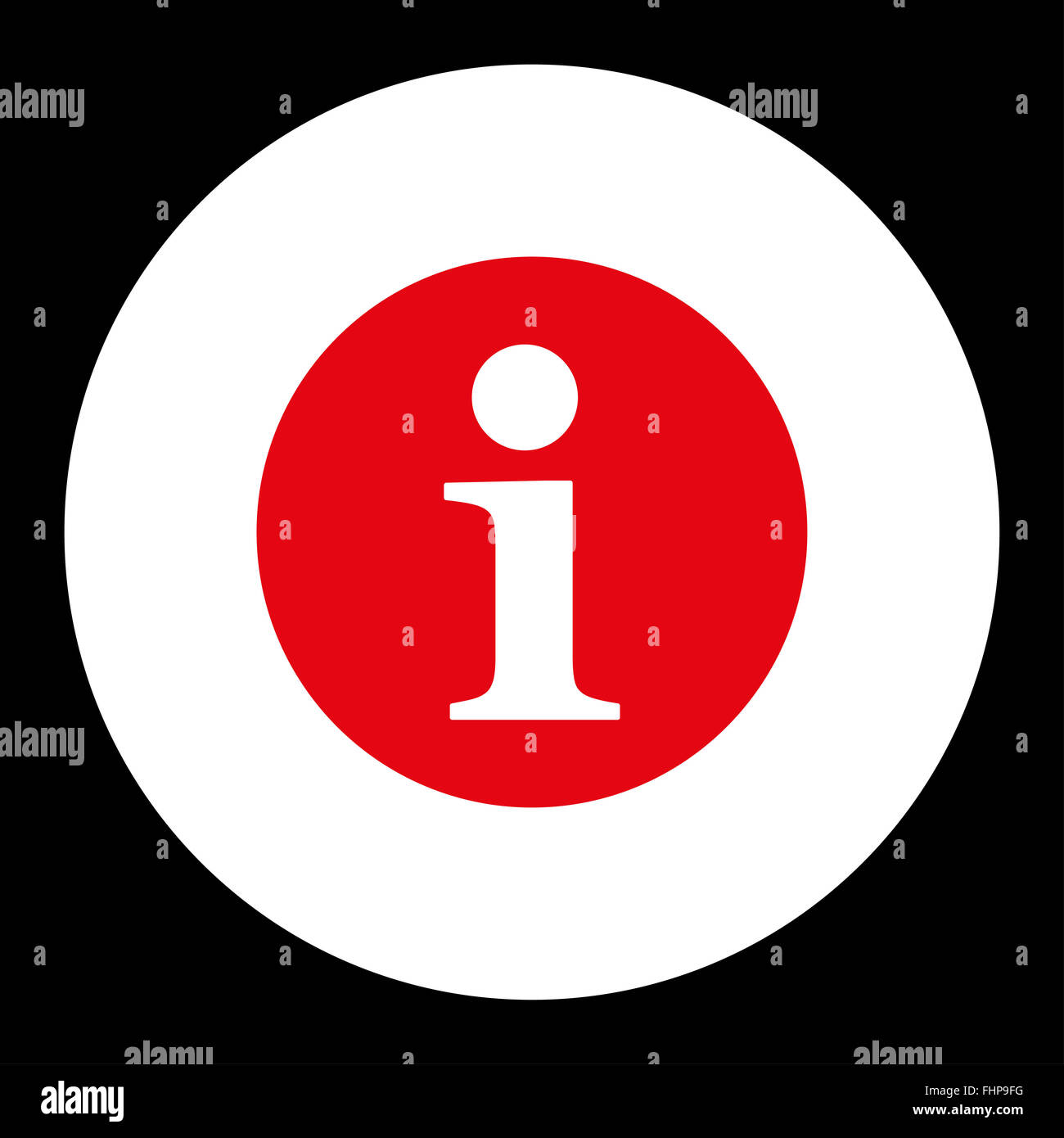 Information flat red and white colors round button Stock Photo - Alamy