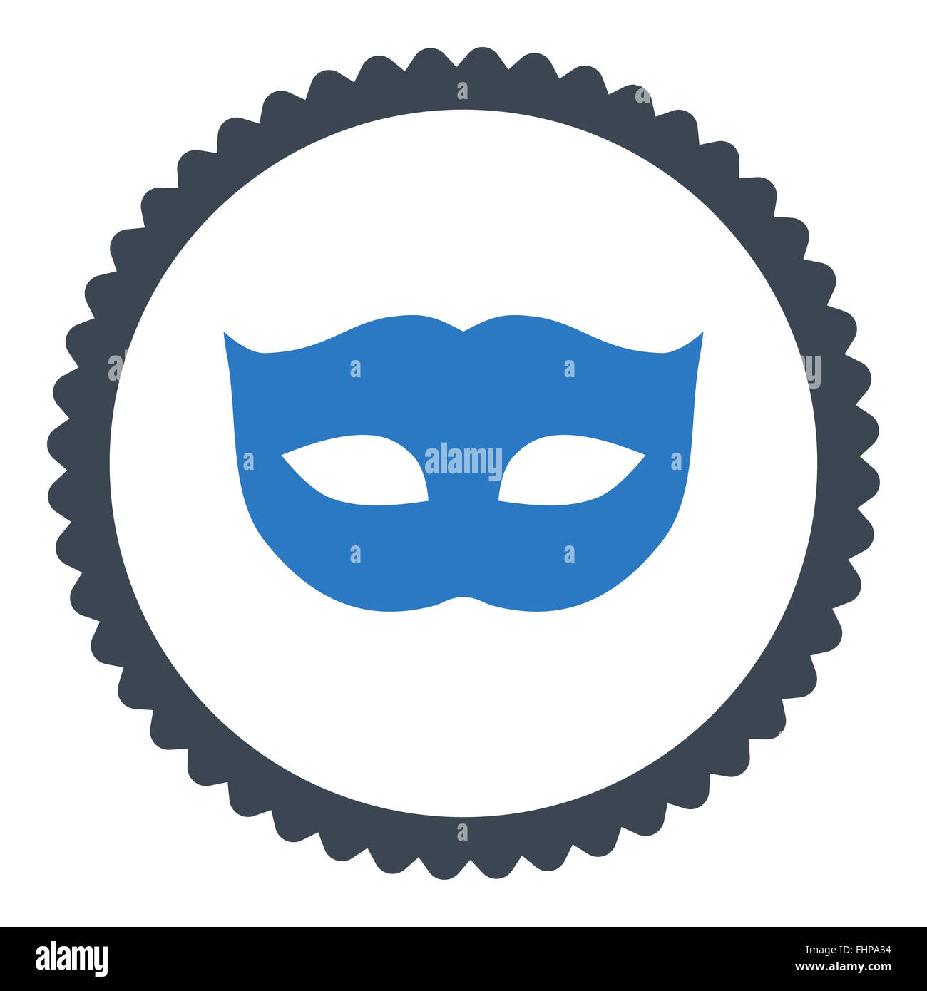 Privacy Mask flat smooth blue colors round stamp icon Stock Photo - Alamy