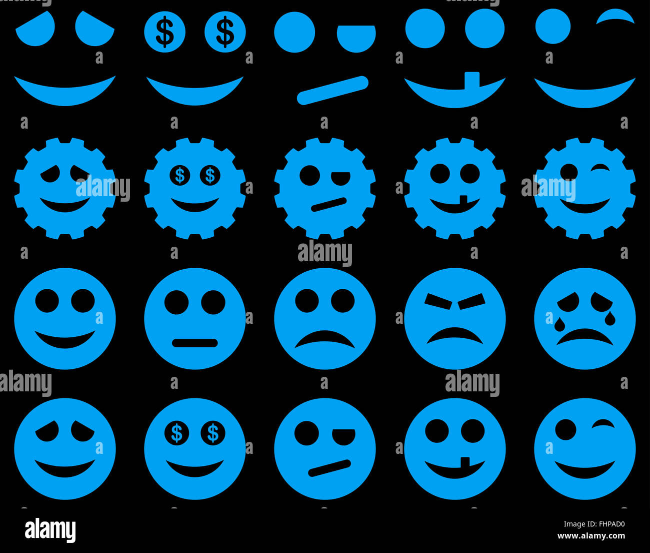 Tools gears smiles emoticons icons hi-res stock photography and images ...