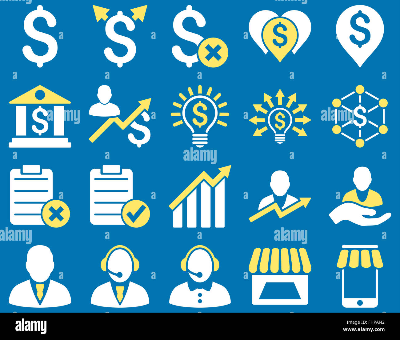 Trade business and bank service icon set Stock Photo - Alamy